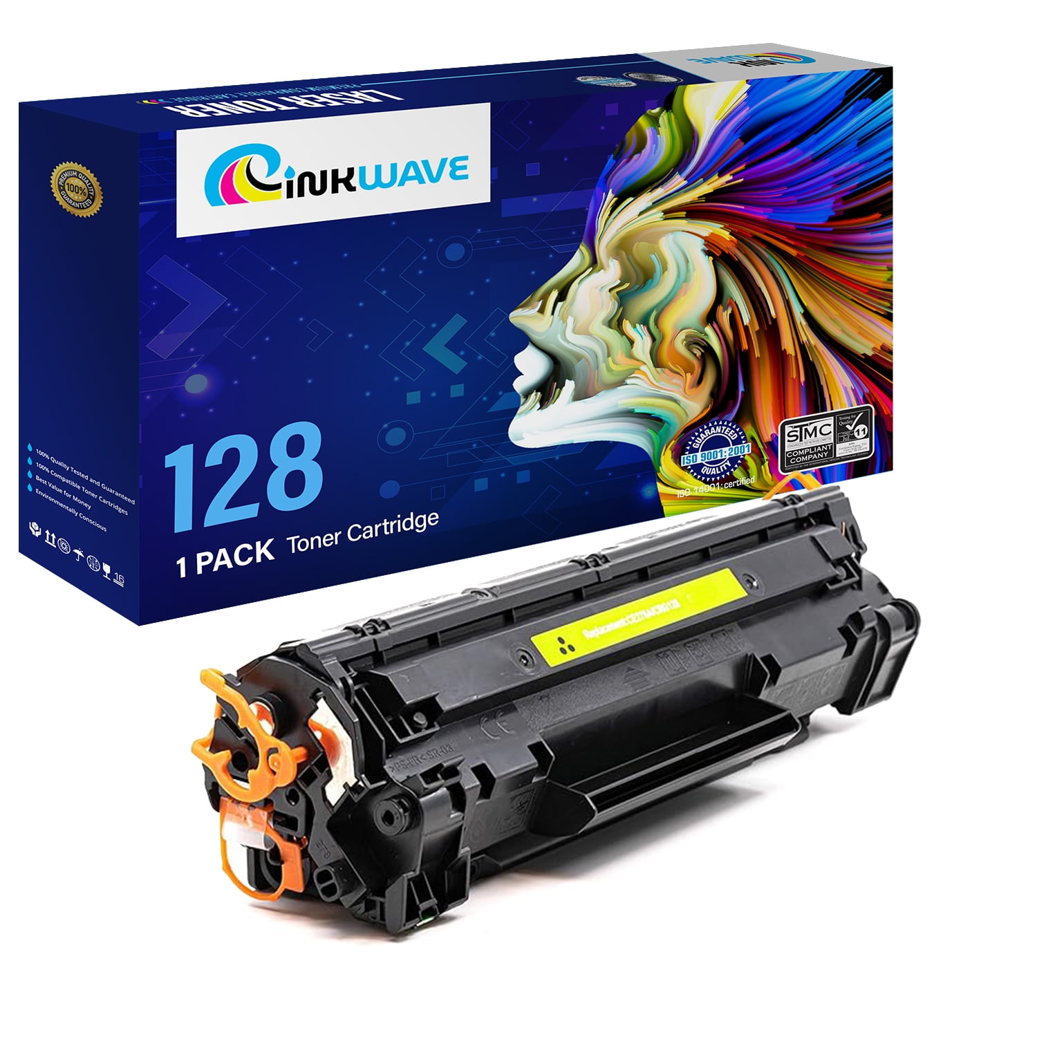 InkWave Compatible Toner Cartridge Replacement for Canon 128 / 3500B001AA (Black,1 Pack ...