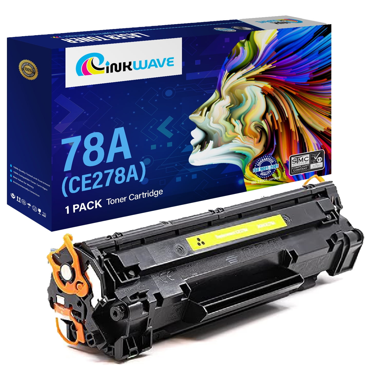 InkWave Compatible Toner Cartridge Replacement for HP CE278A (Black, 1 ...
