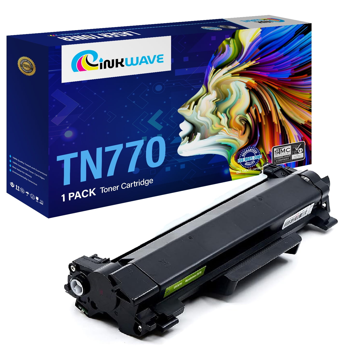 InkWave TN770 Toner Replacement Printer Cartridge for Brother, Black ...