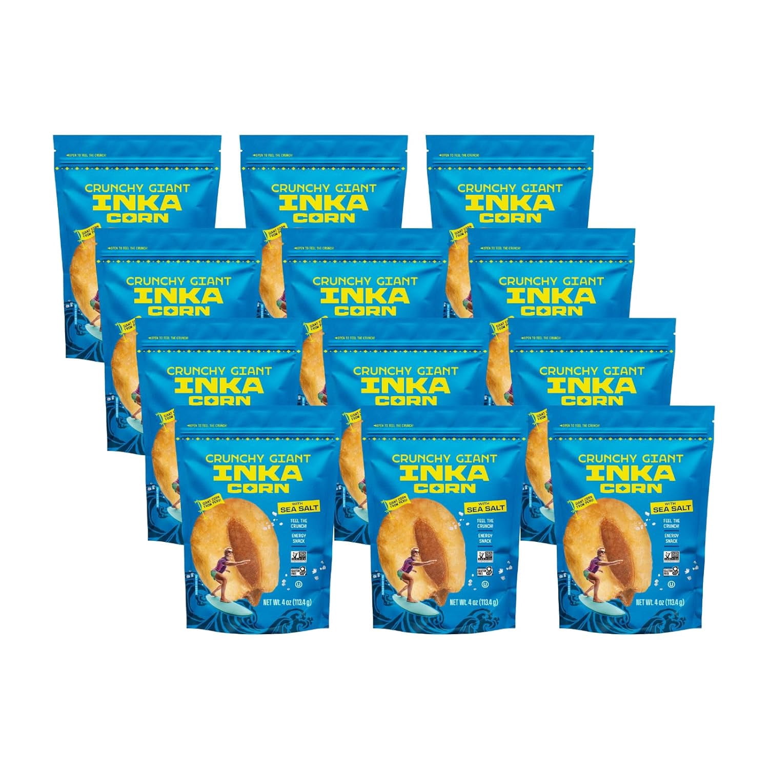 Inka Corn Nuts, Gluten Roasted Giant Corn, Original Flavor, 4-Ounce ...