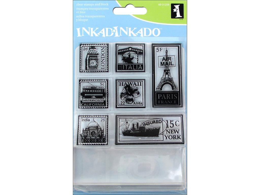 Inkadinkado Clear Stamp Inchies Bundle Travel Post - Walmart.com