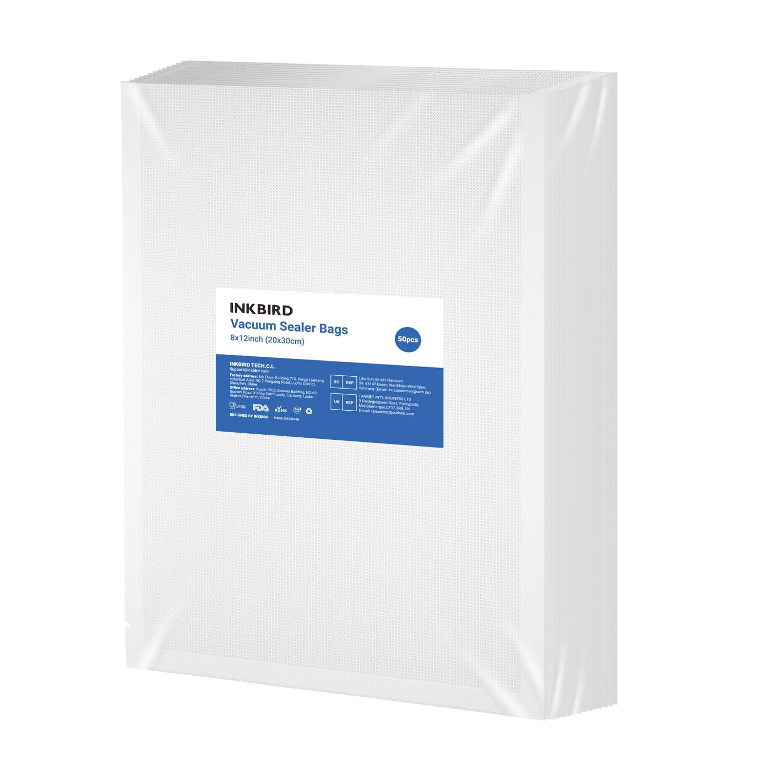 Inkbird Vacuum Sealer Bags 50 Count 8x12 Vacuum Sealer Storage Bags for ...