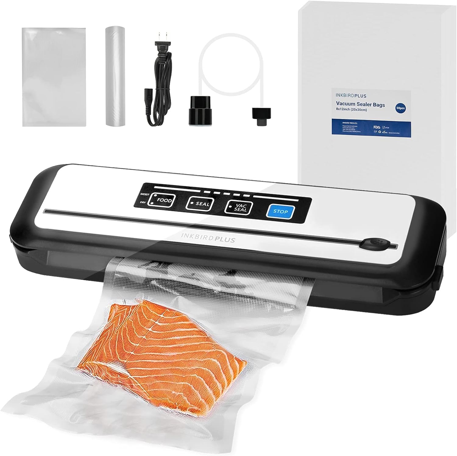 Inkbird Vacuum Sealer Machine with Starter Kit, Automatic PowerVac Air ...