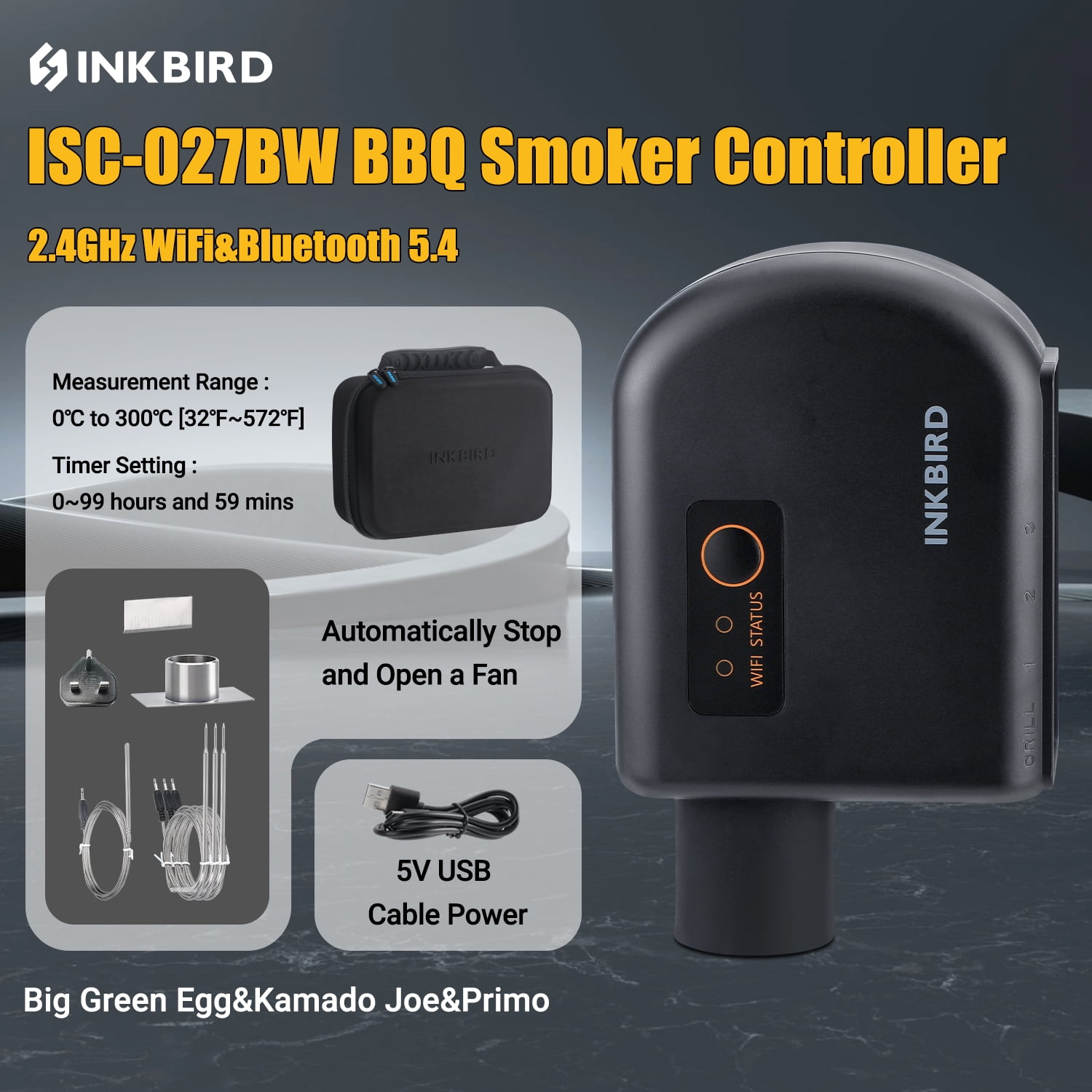 Inkbird Wi-Fi Bluetooth BBQ Temperature Controller Grill Thermometer ...