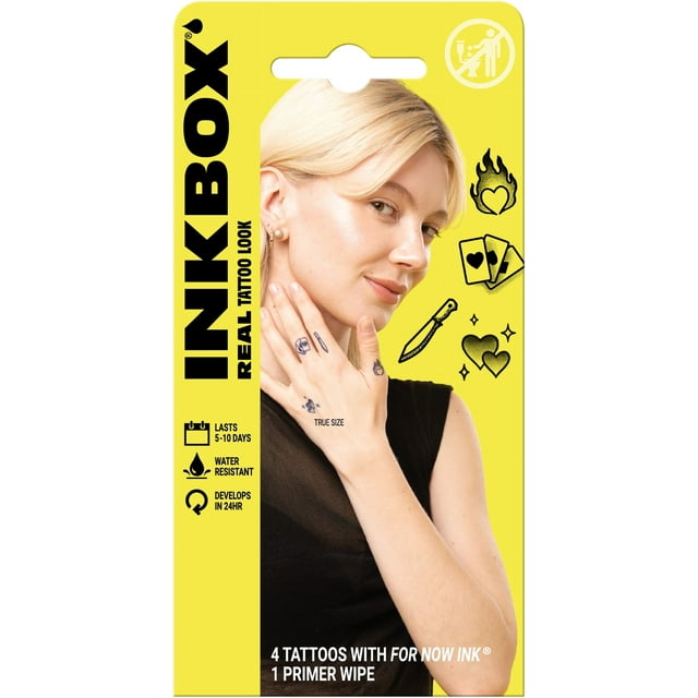 Inkbox Temporary Tattoos, Bold Hearts, 4 Pack - Walmart.com