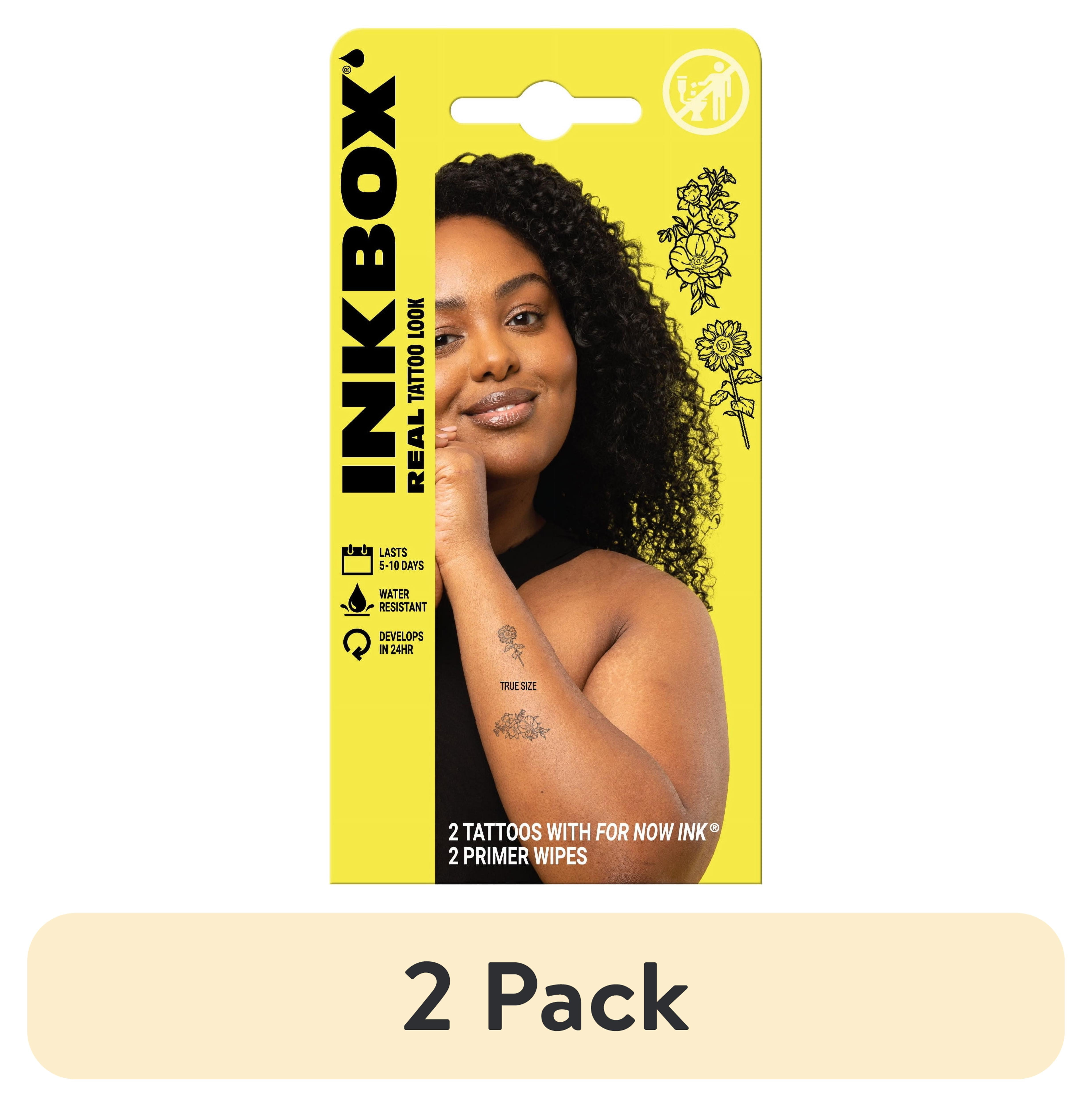 (2 pack) Inkbox Temporary Tattoos,Flowers, 2 Pack - Walmart.com