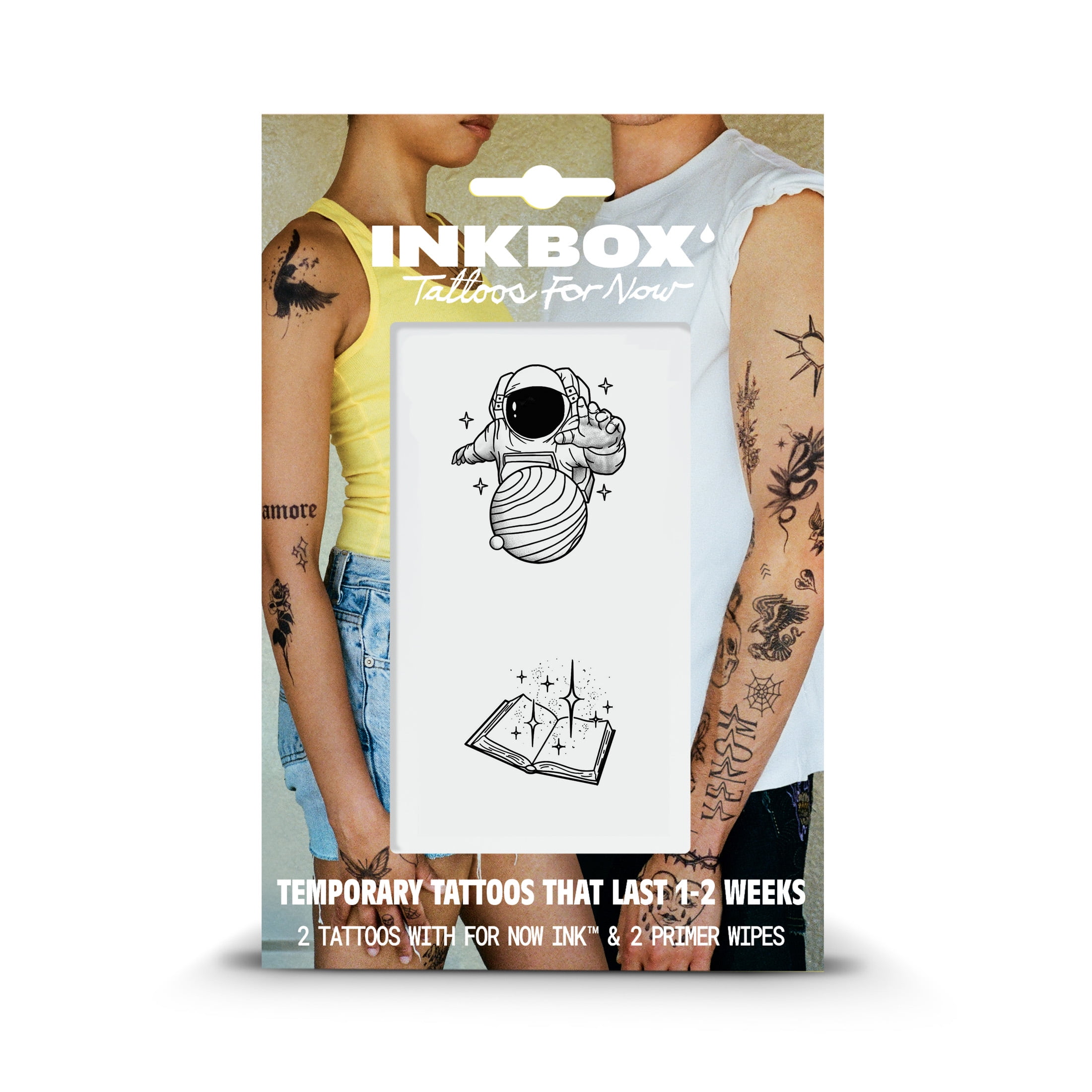 Inkbox Temporary Tattoos, Space and Book, Water-Resistant, Perfect for ...