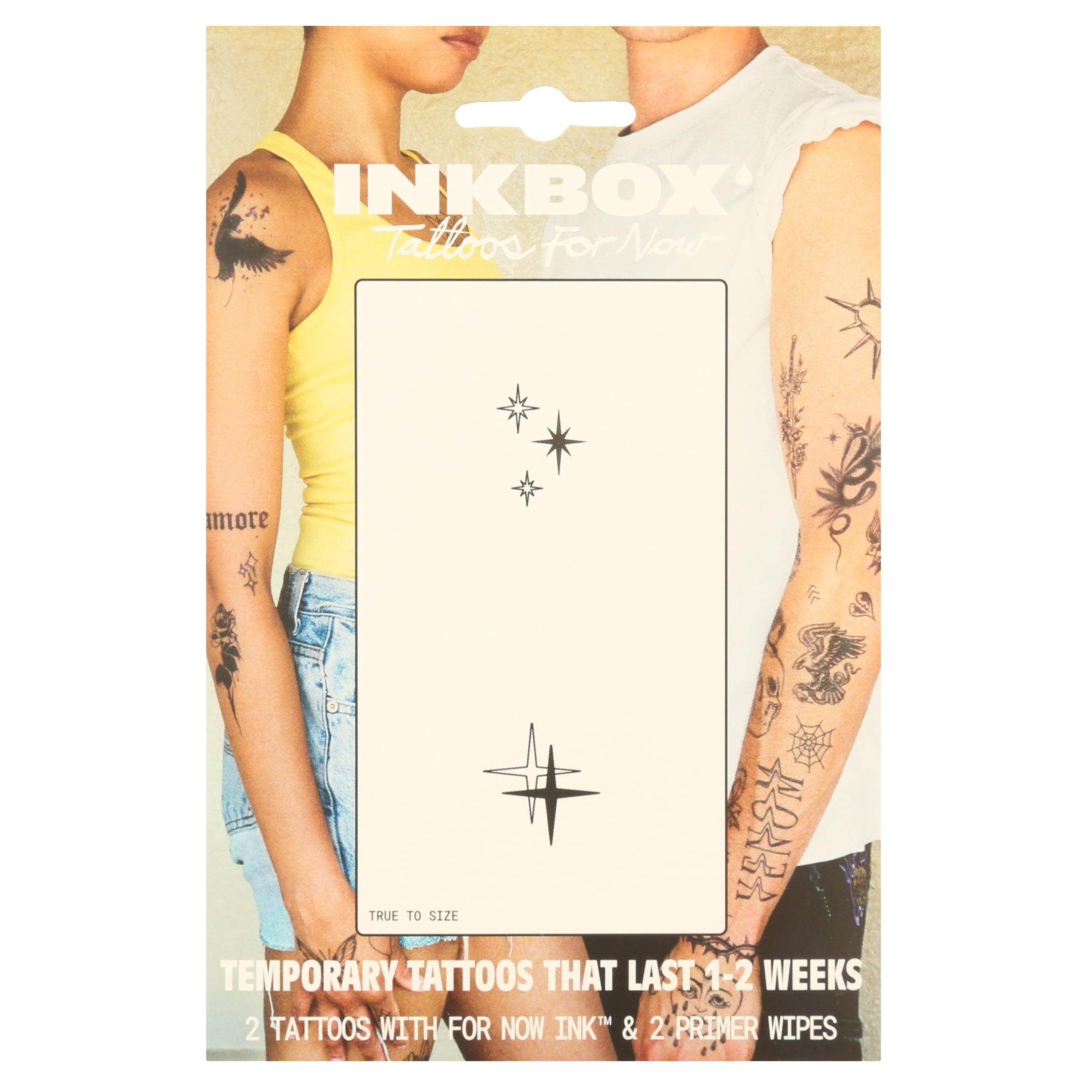 Inkbox Temporary Tattoos, Stars, Water-Resistant, Perfect for Any Occasion, Black, 2 Pack ...