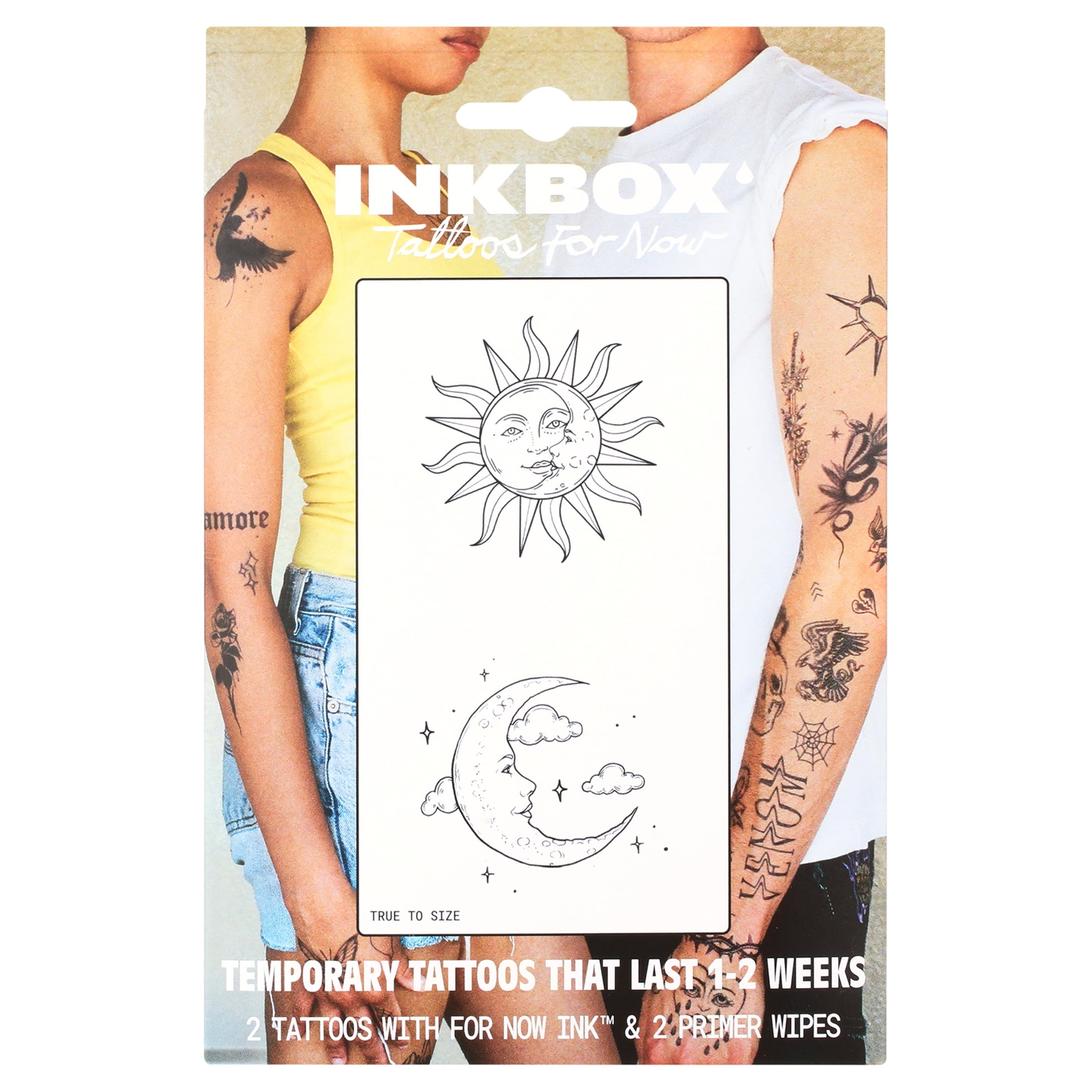 Inkbox Temporary Tattoos, Sun and Moon, Water-Resistant, Perfect for ...