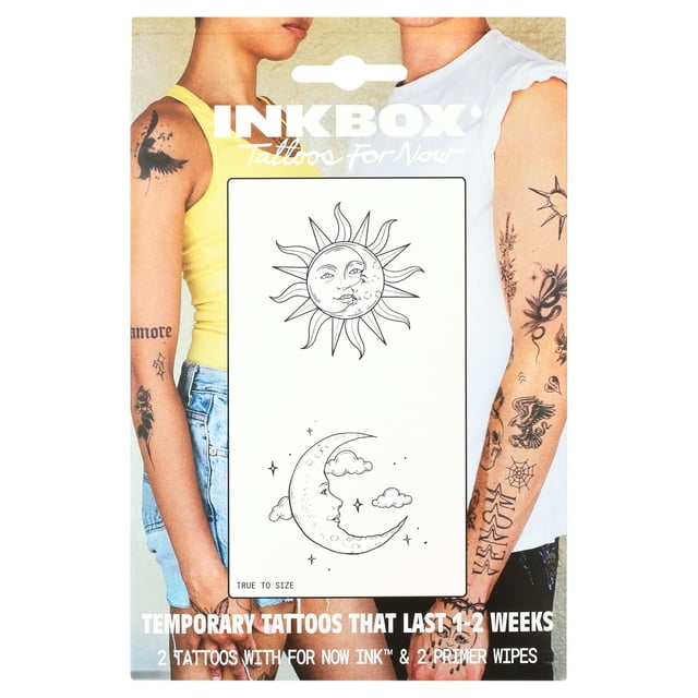 Inkbox Temporary Tattoos, Sun and Moon, Water-Resistant, Perfect for ...