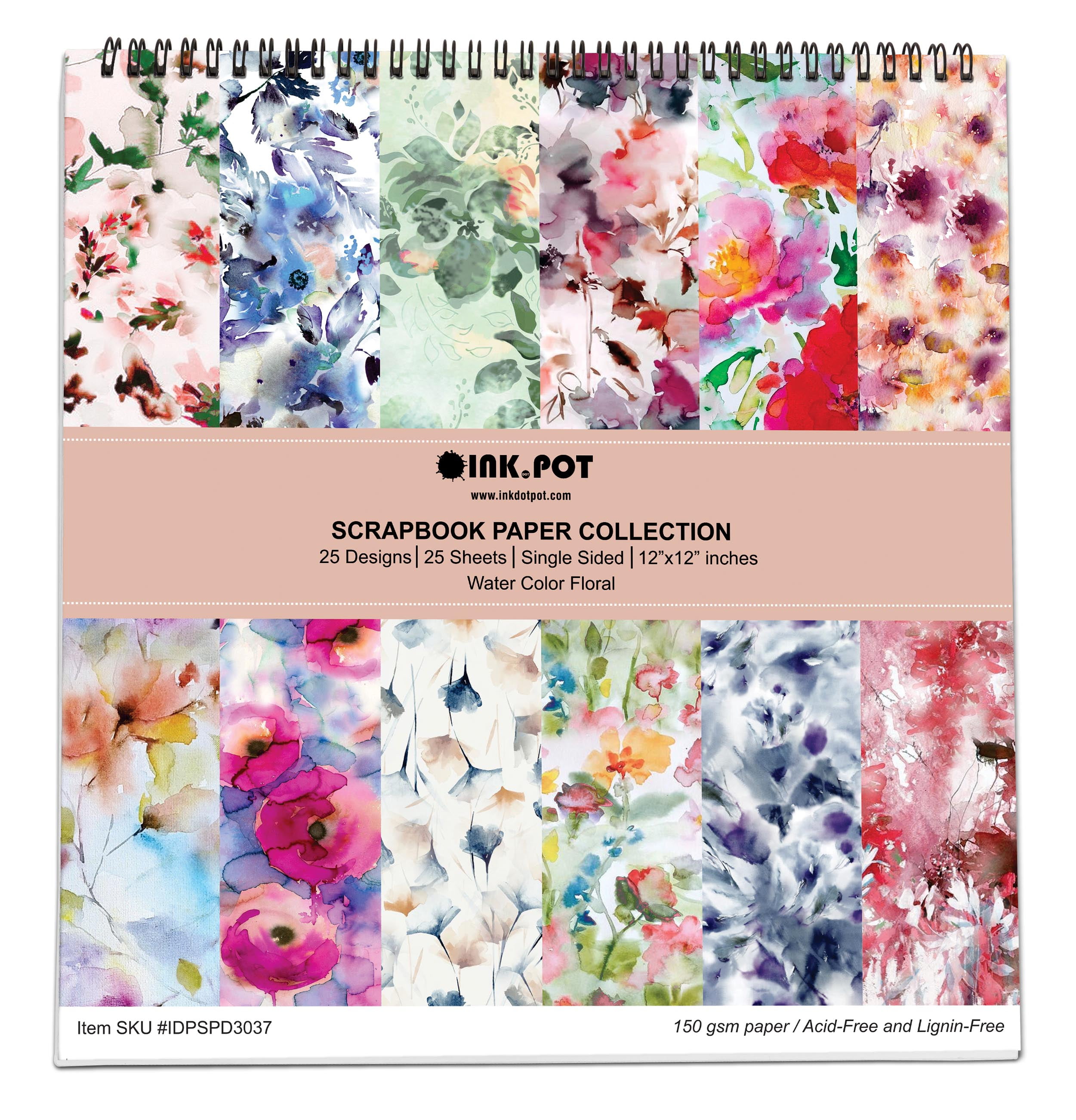 Inkdotpot 25 Sheets Metallic Pastels Theme Scrapbook Paper Pad 6x6 ...