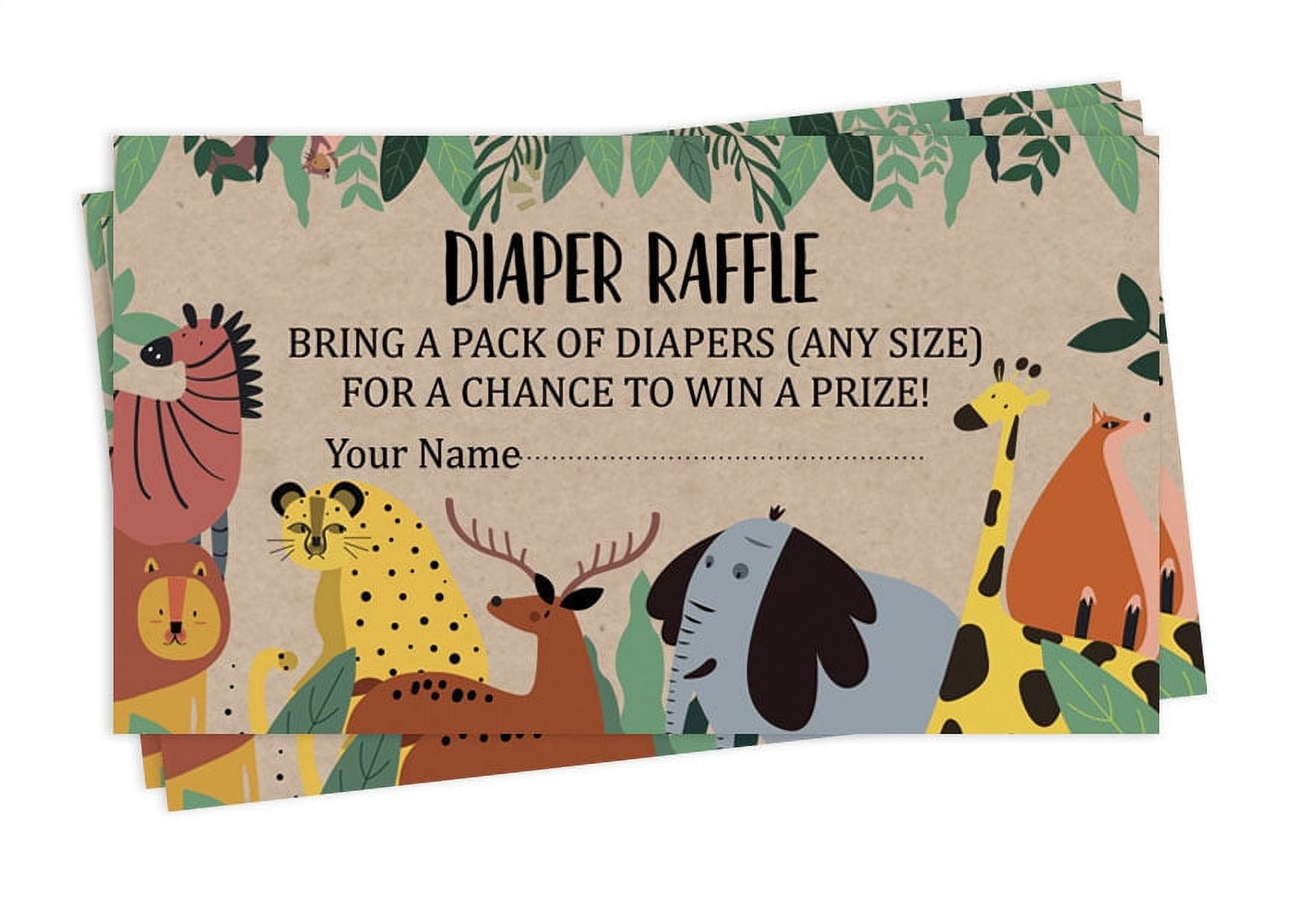 Inkdotpot 30Jungle Animals Baby ShowerRustic Diaper Raffle Ticket ...