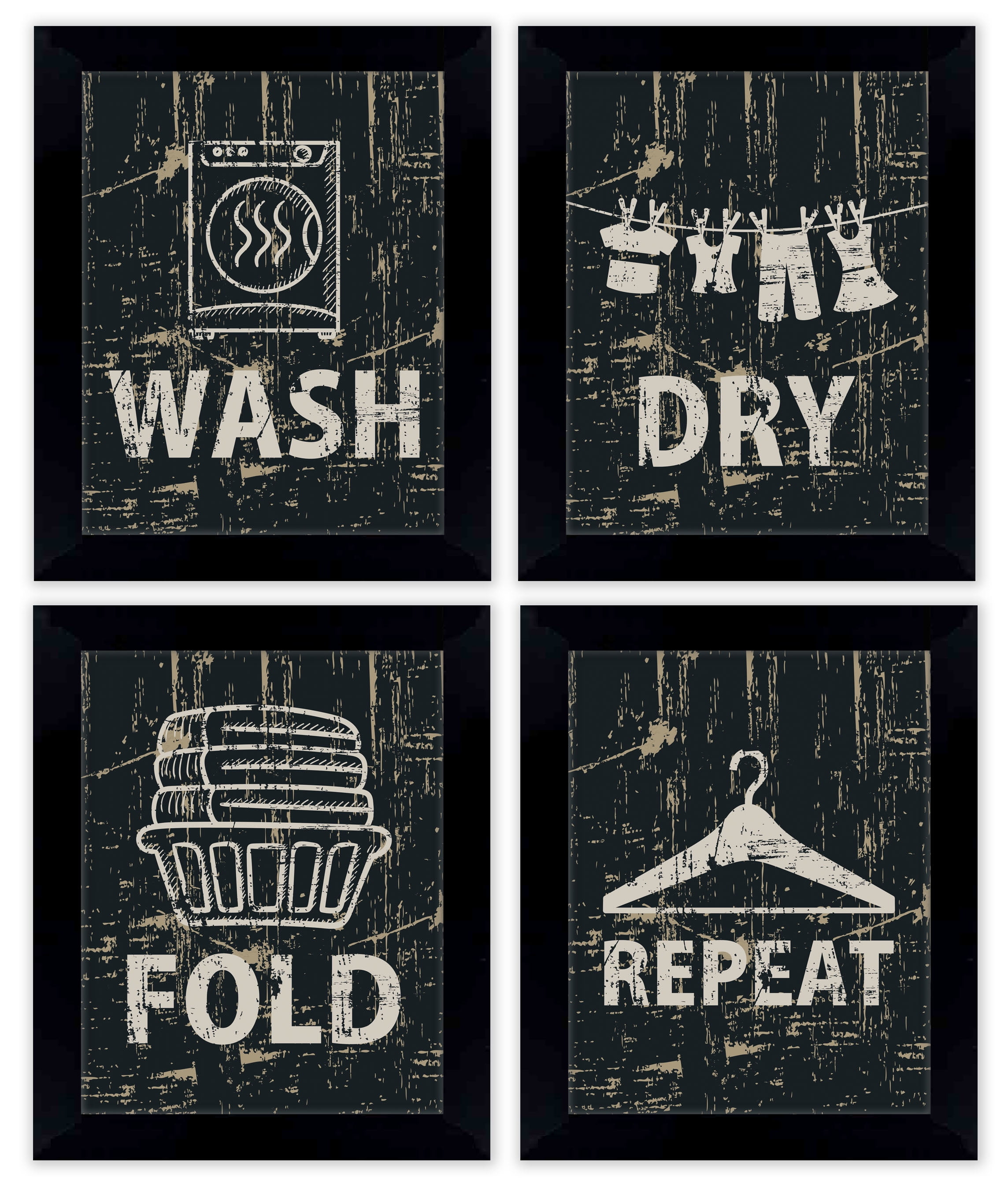 Inkdotpot 4 PieceLaundry Signs for Laundry Room DecorWash Dry Fold ...
