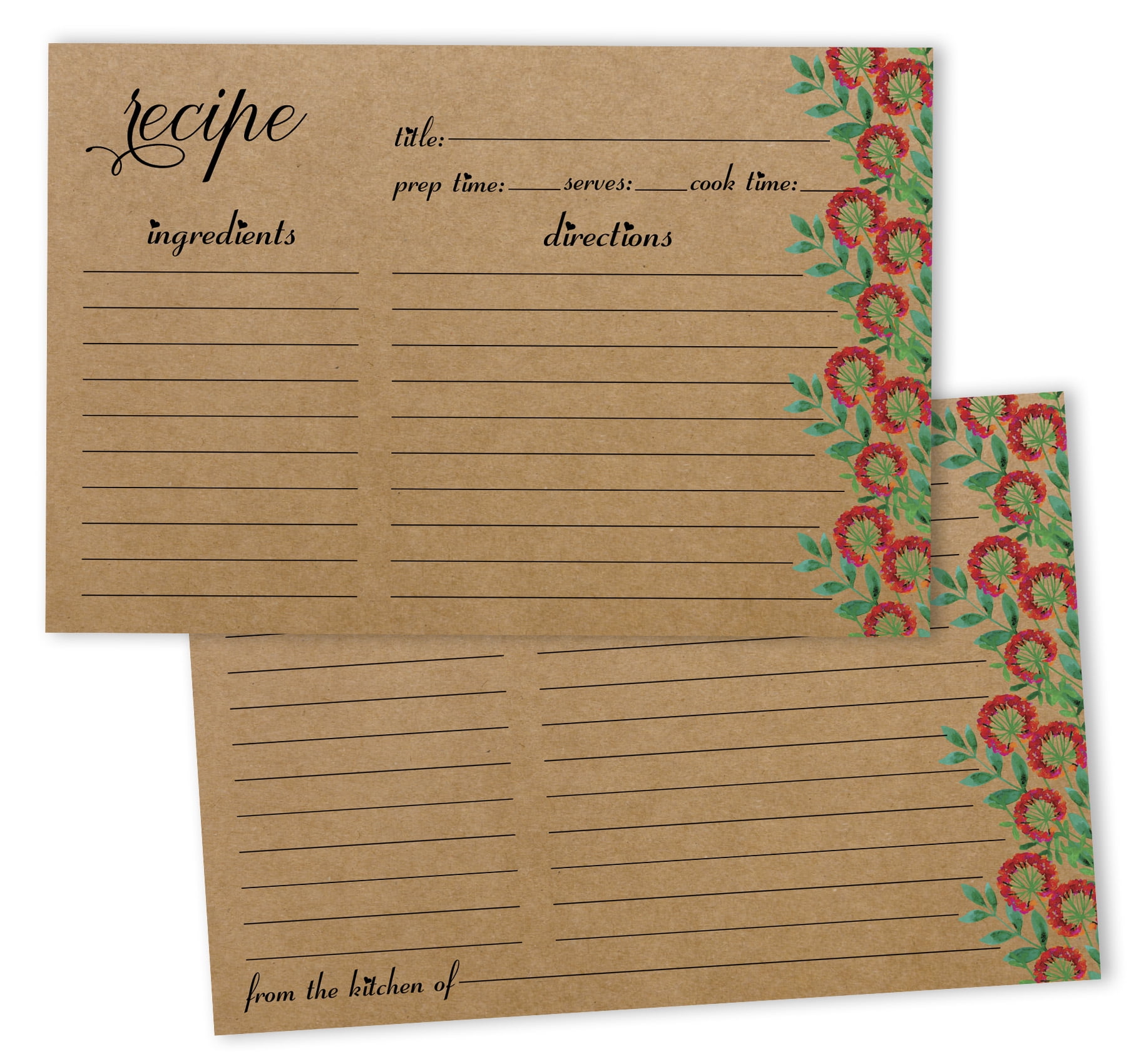 Inkdotpot 4x6 Inch Recipe Cards (Set of 50) , Thick Double Sided ...