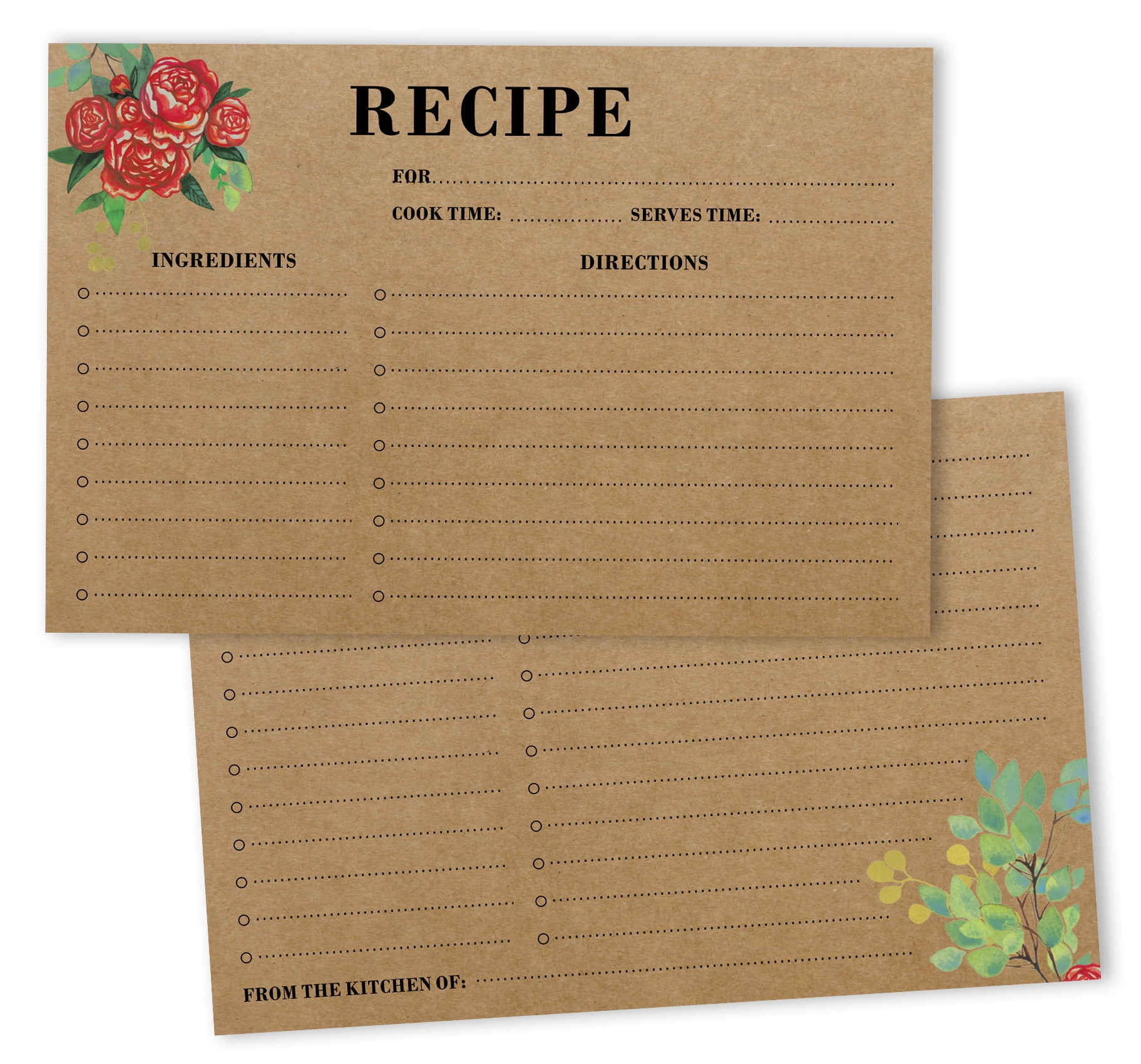 Inkdotpot 4x6 Inch Recipe Cards (Set of 50) , Thick Double Sided ...
