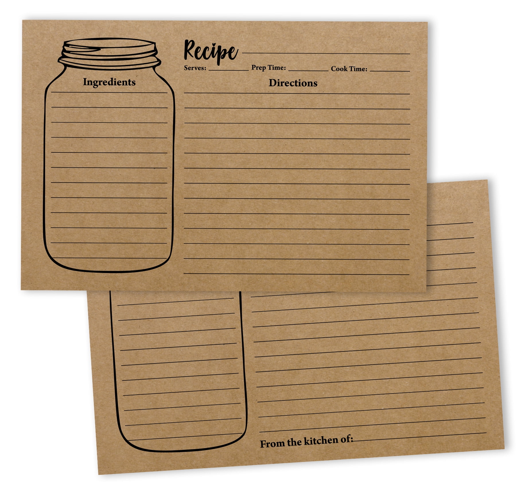 Inkdotpot 4x6 Inch Recipe Cards (Set of 50) , Thick Double Sided ...