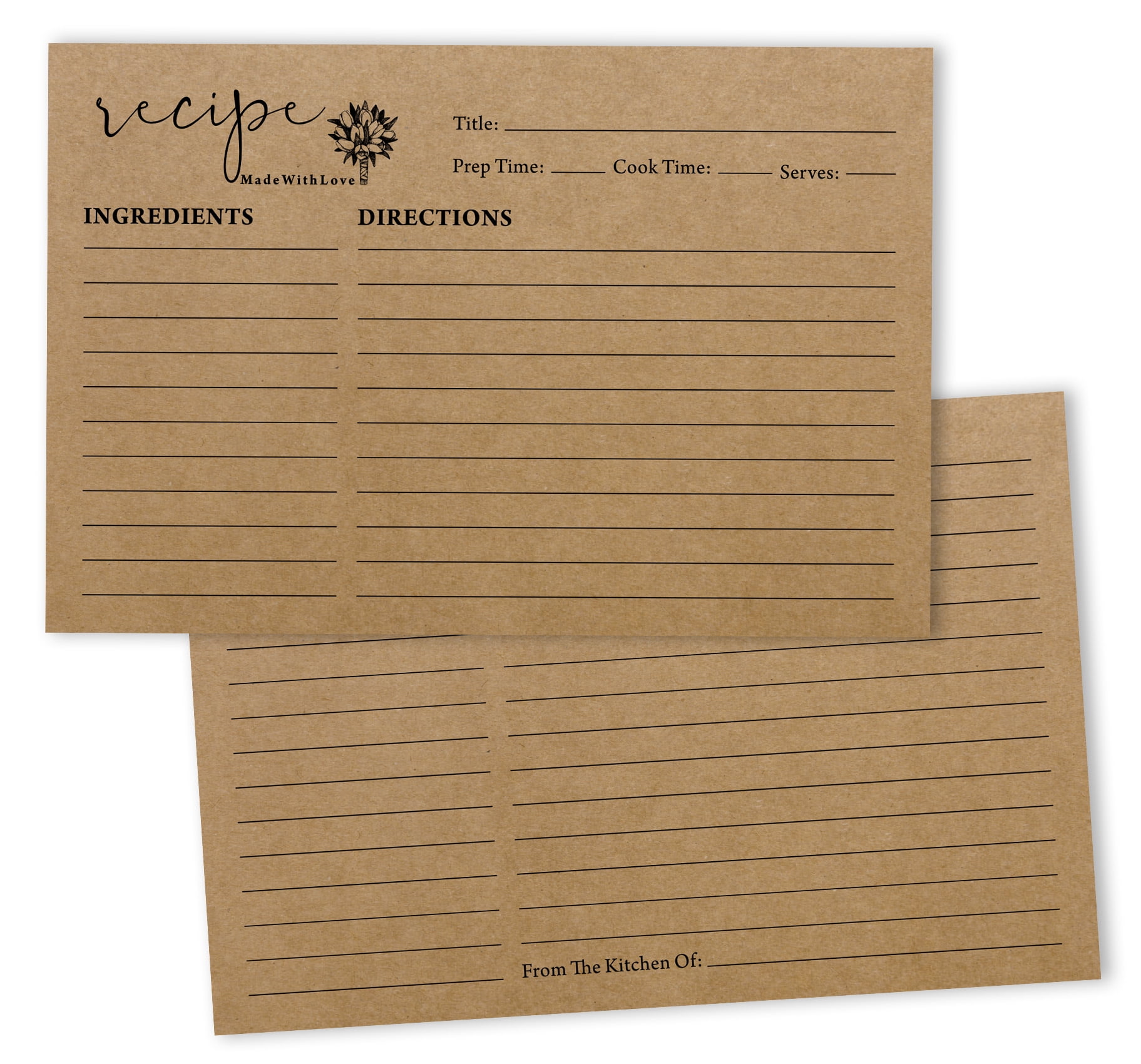 Inkdotpot 4x6 Inch Recipe Cards (Set of 50) , Thick Double Sided ...