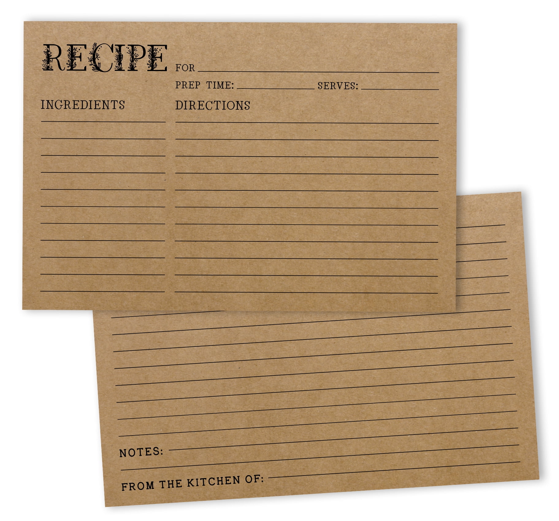 Inkdotpot 4x6 Inch Recipe Cards (Set of 50) , Thick Double Sided ...