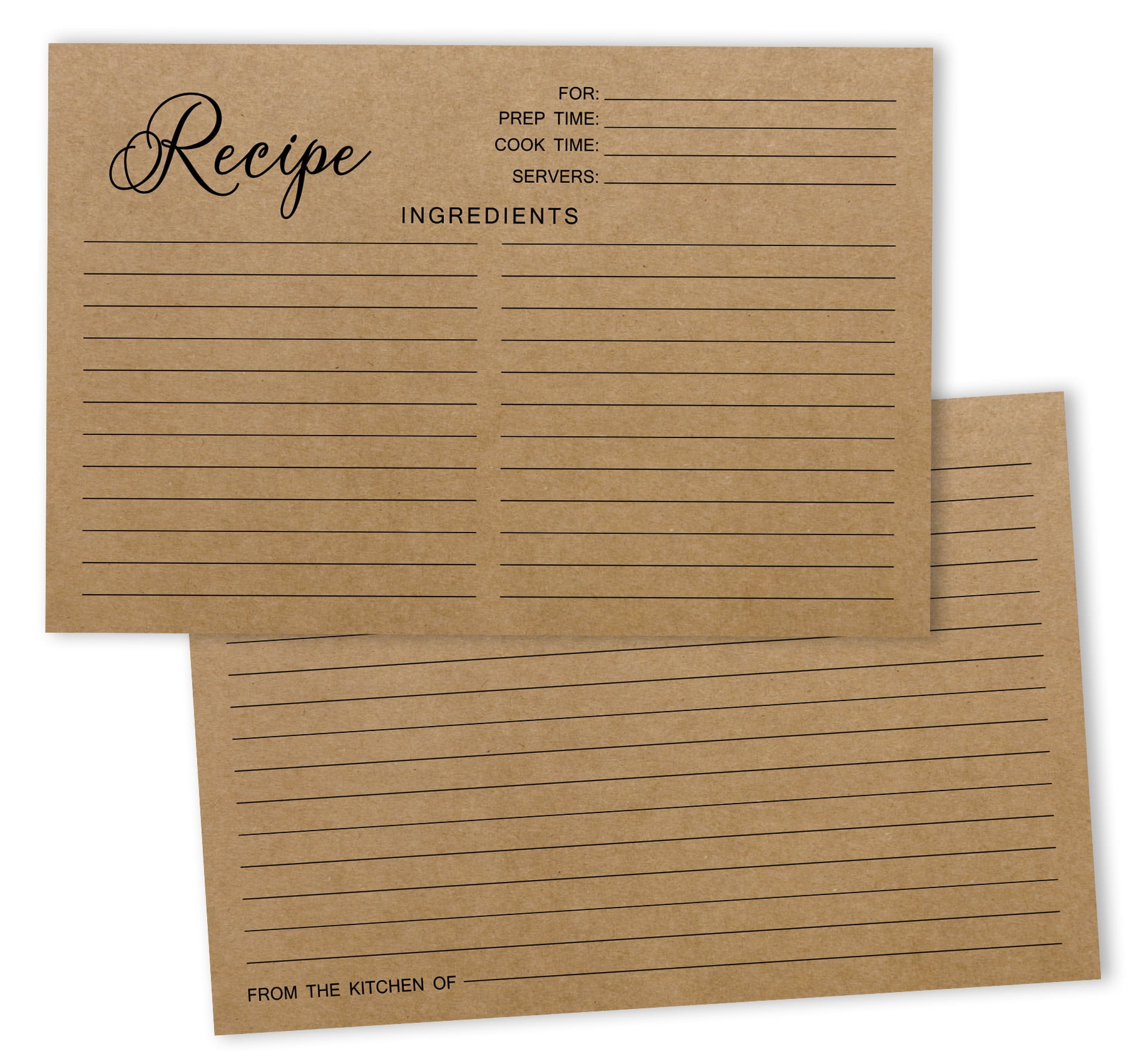 Inkdotpot 4x6 Inch Recipe Cards (Set of 50) , Thick Double Sided ...