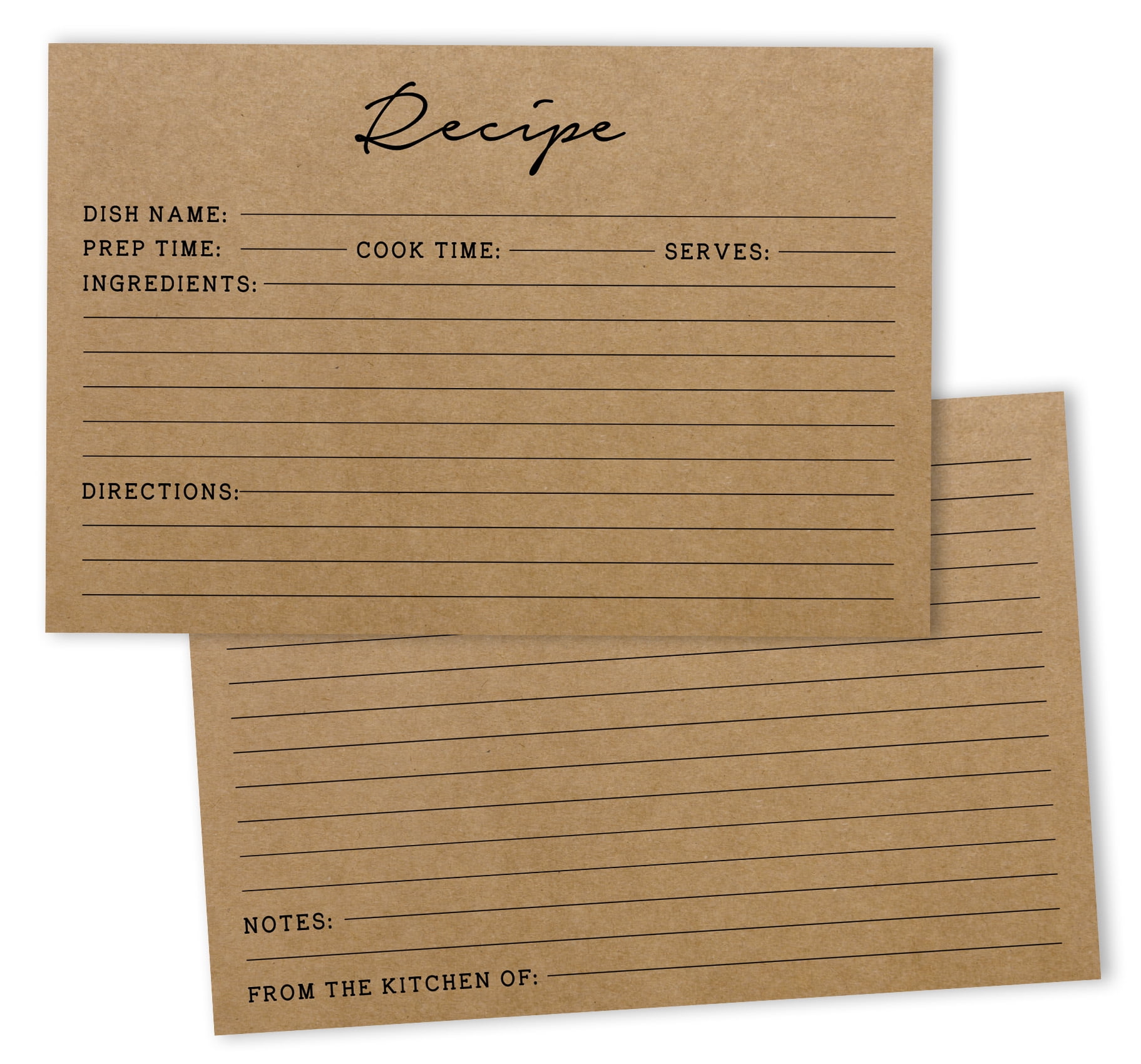 Inkdotpot 4x6 Inch Recipe Cards (Set of 50) , Thick Double Sided ...