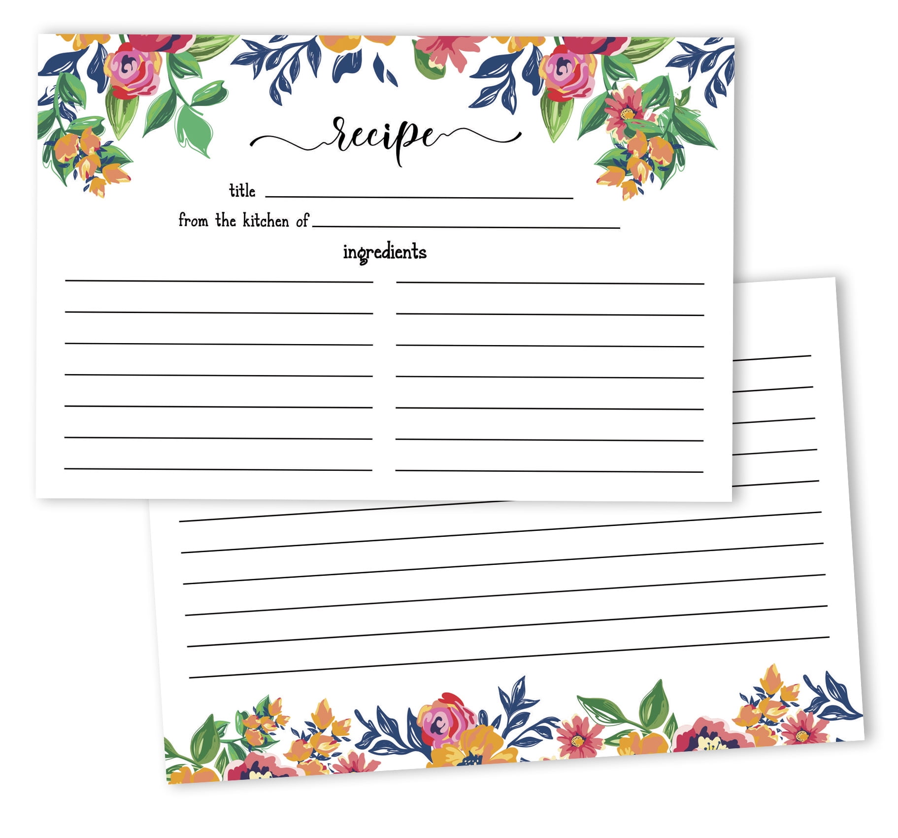 Inkdotpot 4x6 Inch Recipe Cards (Set of 50) , Thick Double Sided ...