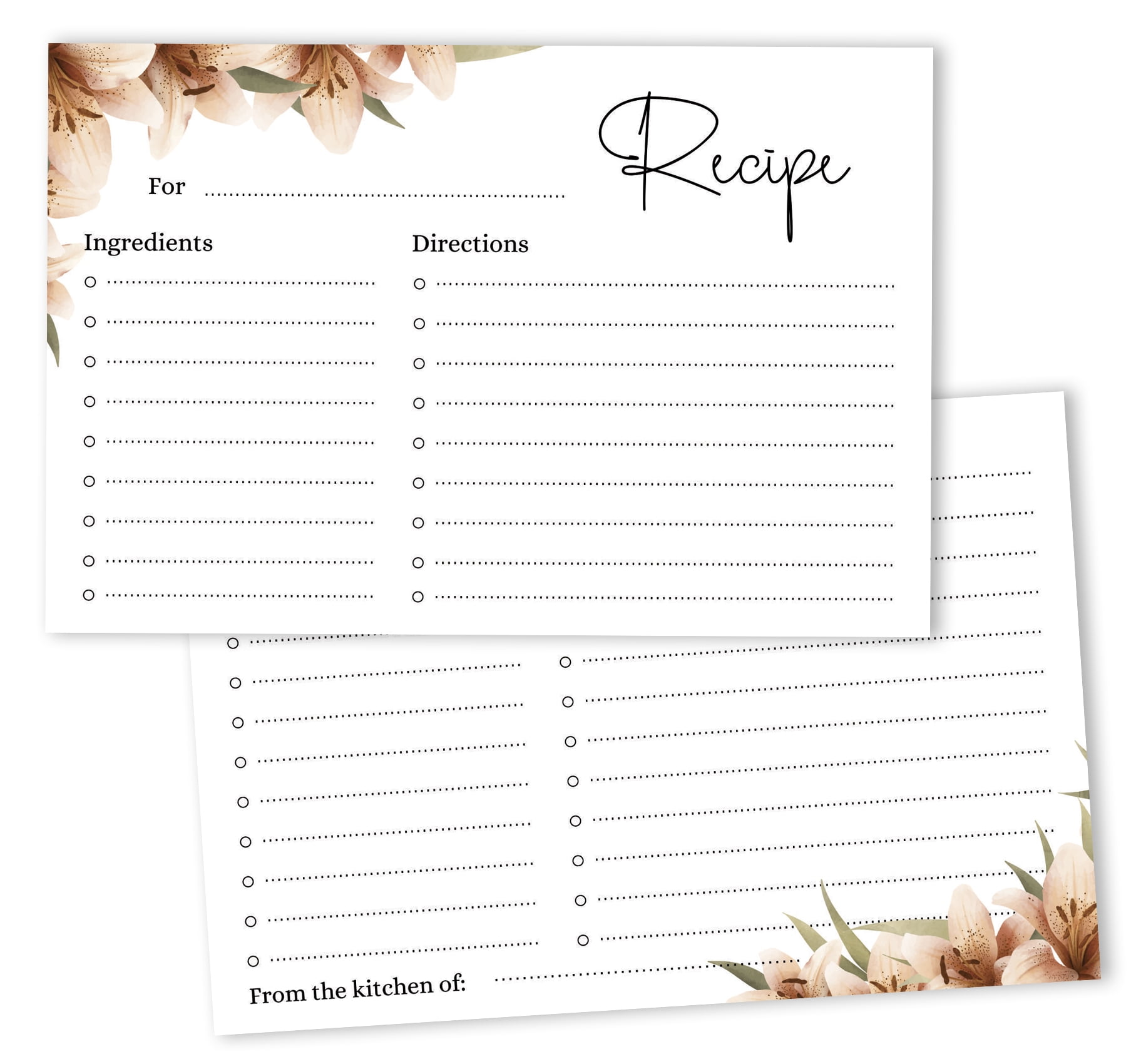 Inkdotpot 4x6 Inch Recipe Cards (Set of 50) , Thick Double Sided ...