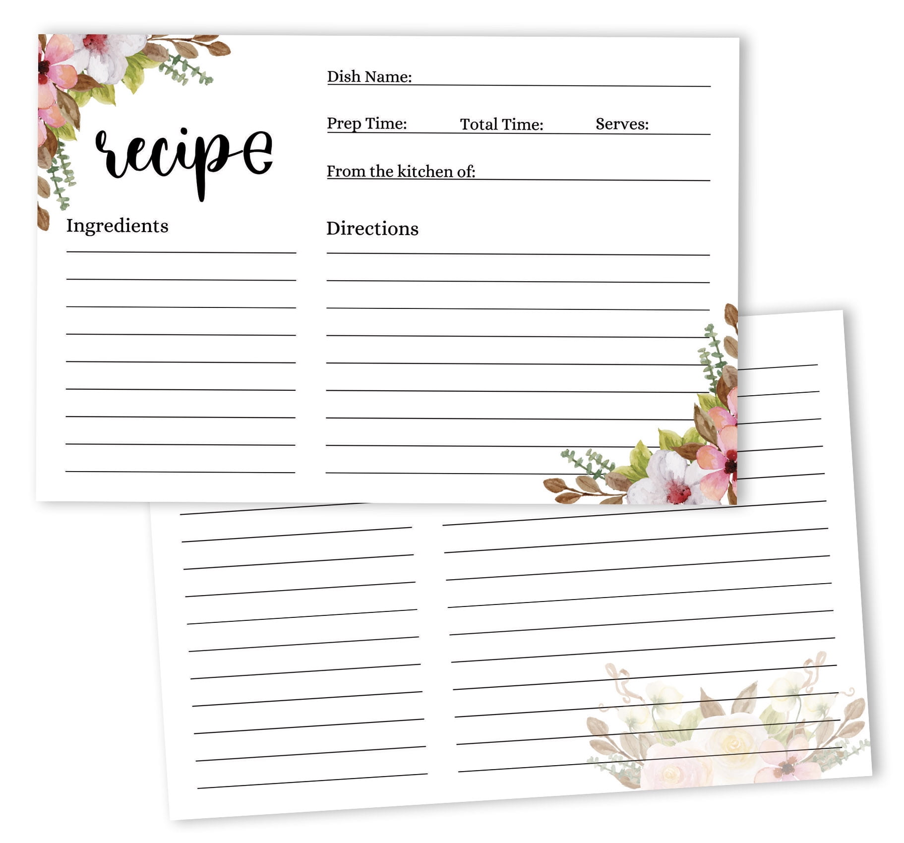 Inkdotpot 4x6 Inch Recipe Cards (Set of 50) , Thick Double Sided ...