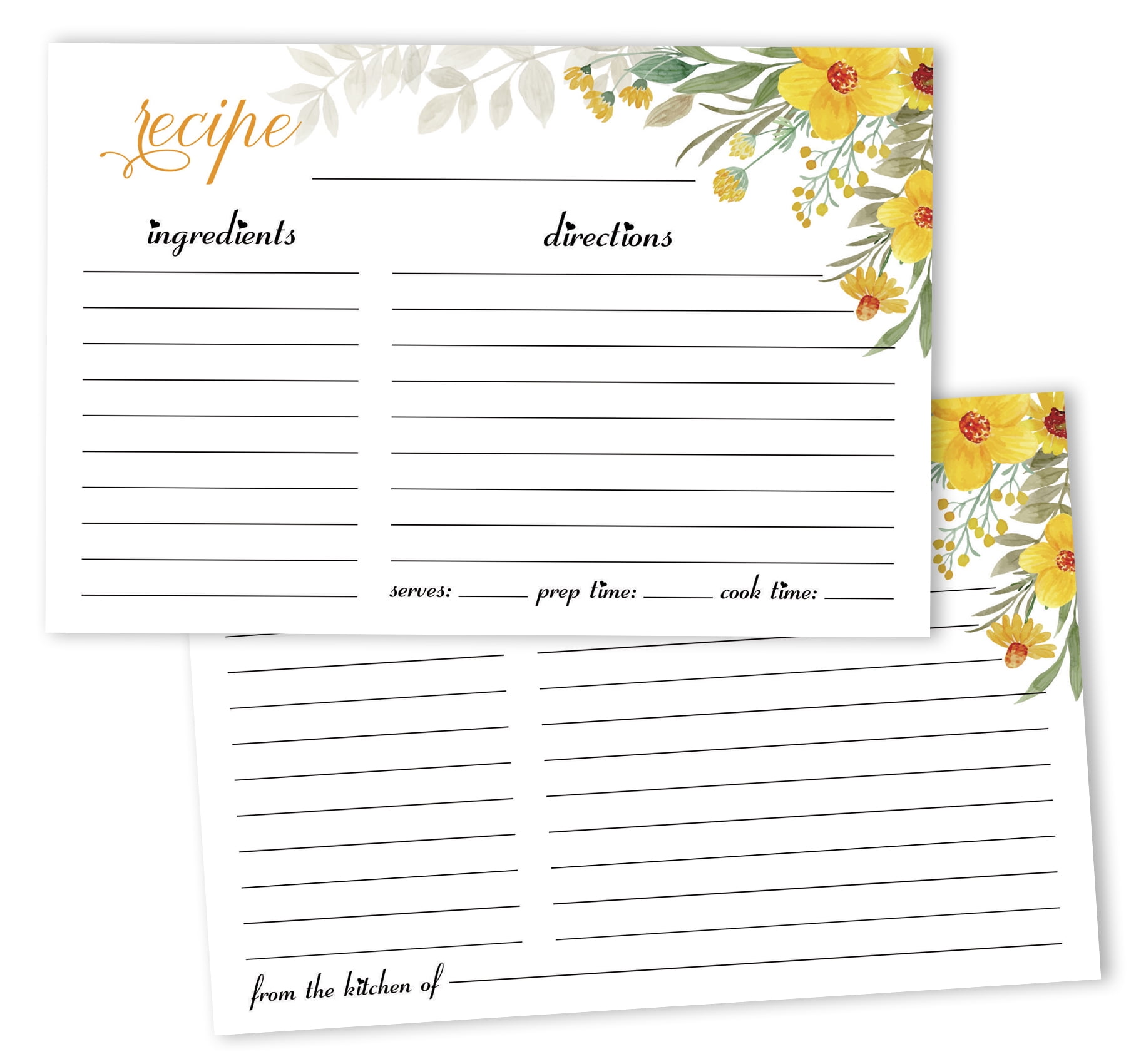 Inkdotpot 4x6 Inch Recipe Cards (Set of 50) , Thick Double Sided ...