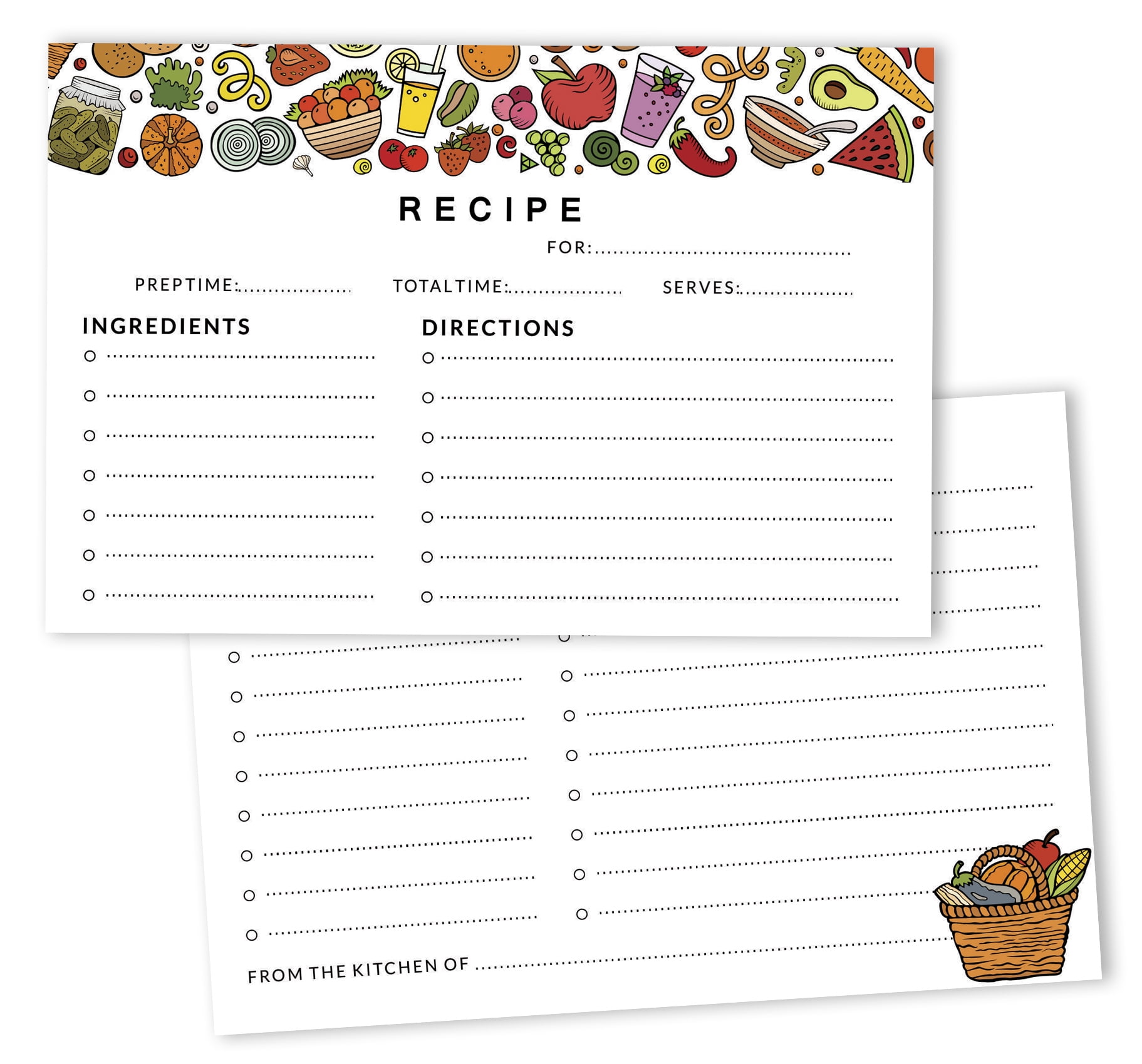 Inkdotpot 4x6 Inch Recipe Cards (Set of 50) , Thick Double Sided ...