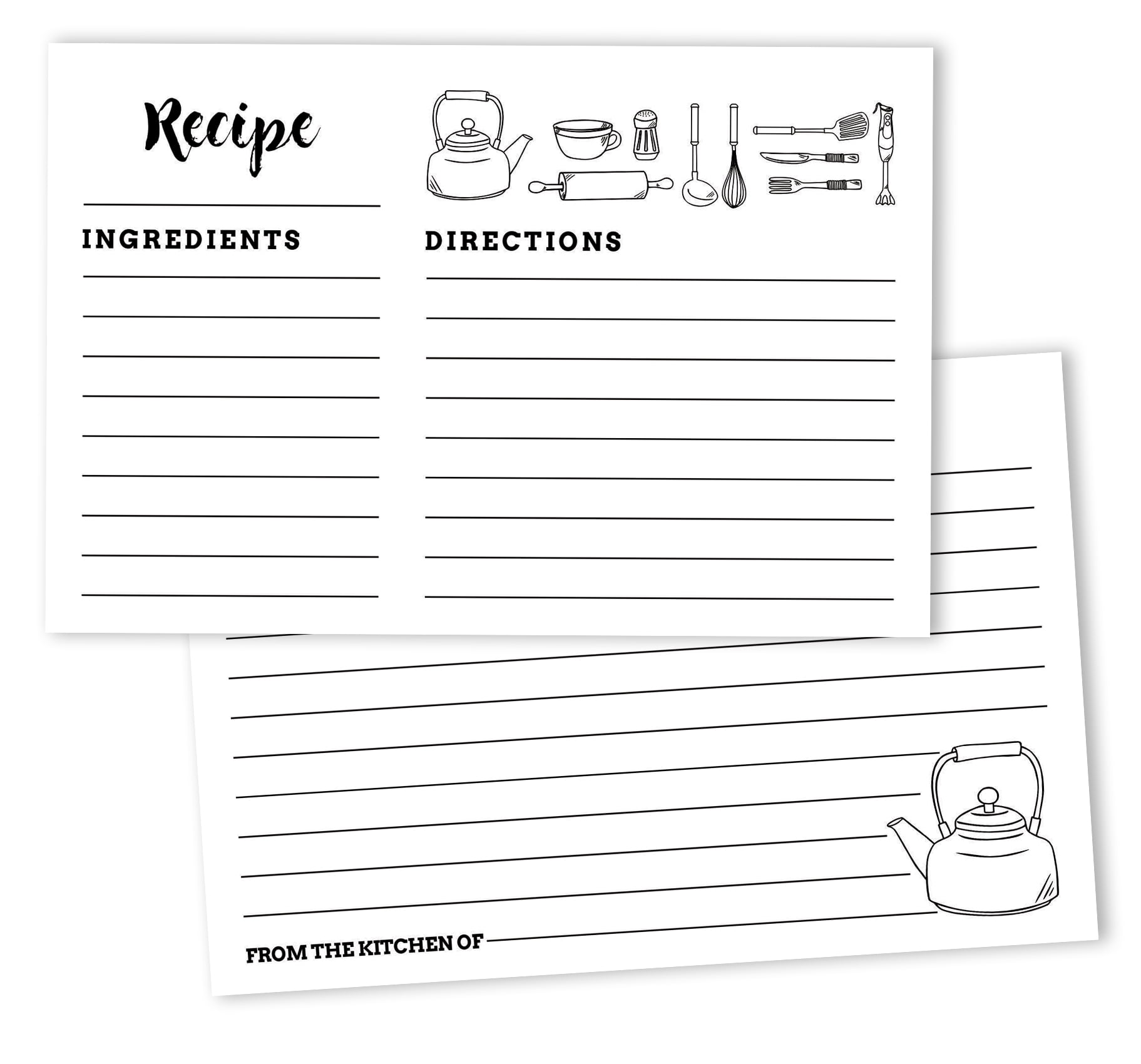 Inkdotpot 4x6 Inch Recipe Cards (Set of 50) , Thick Double Sided ...