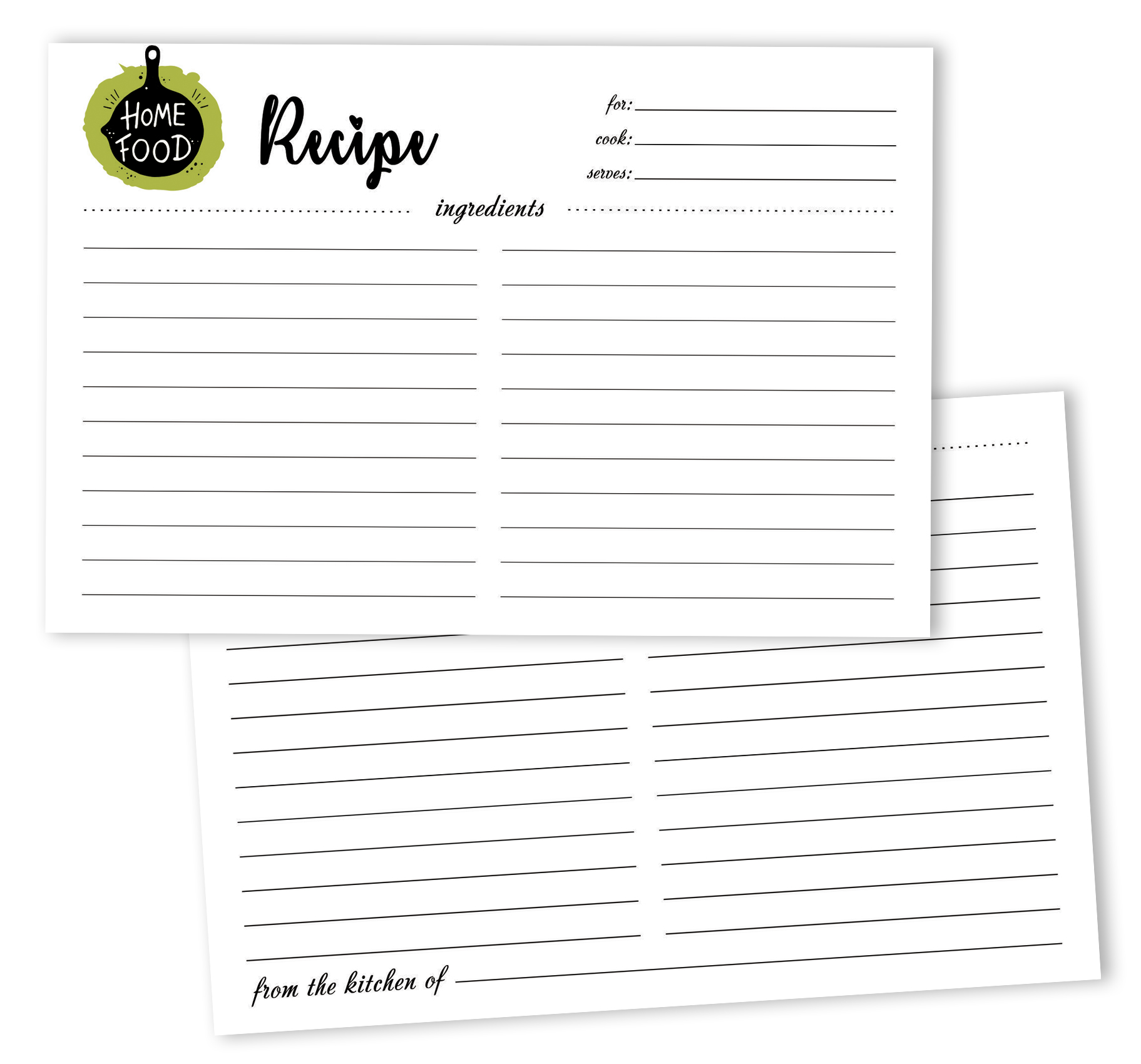 Inkdotpot 4x6 Inch Recipe Cards (Set of 50) , Thick Double Sided ...