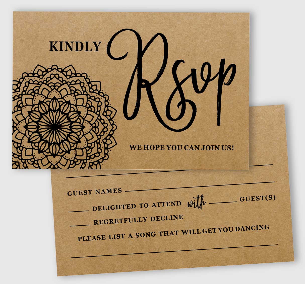 Inkdotpot 50 Blank RSVP Cards,RSVP Postcards No Envelopes Needed ...