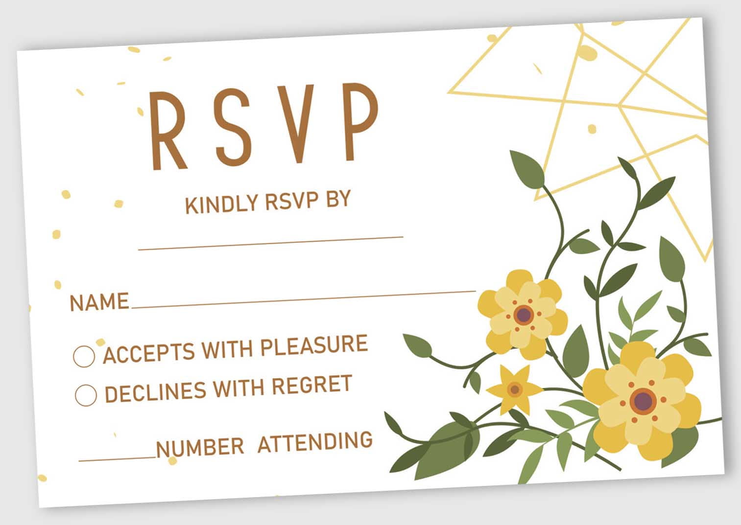 Inkdotpot 50 Blank RSVP Cards With White Envelopes-Floral & Leaves ...