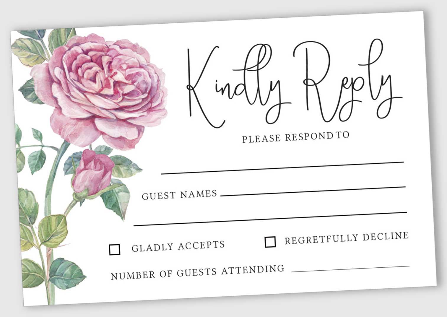 Inkdotpot 50 Blank RSVP Cards With White Envelopes-Floral Style ...