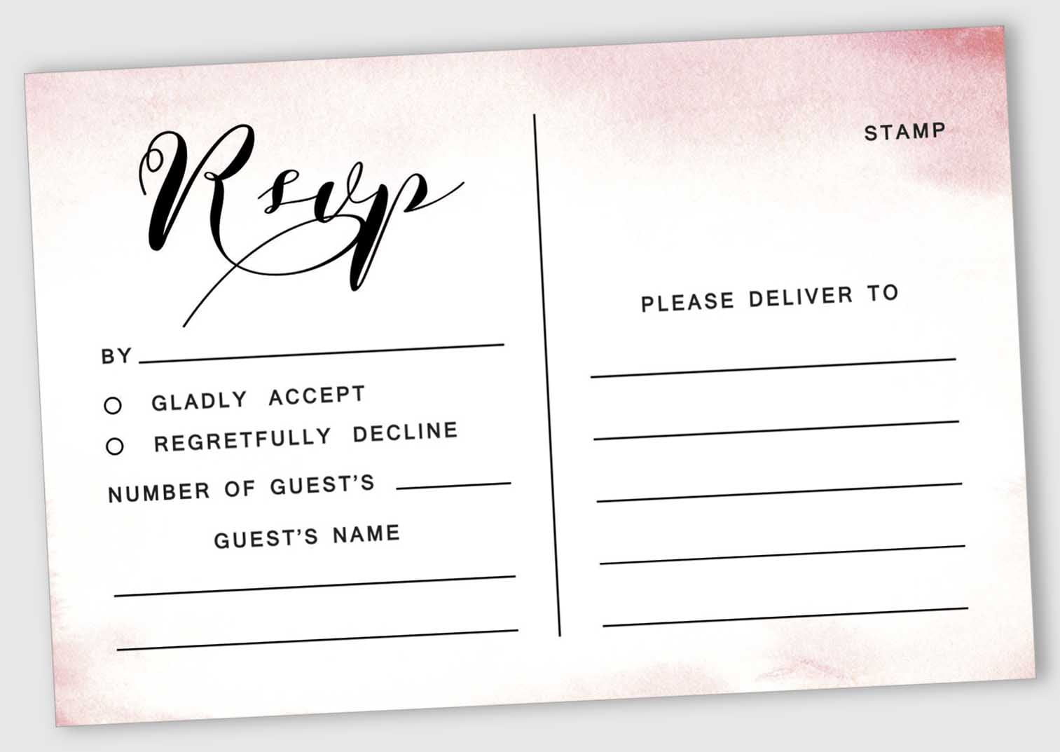 Inkdotpot 50 Blank RSVP Cards With White Envelopes- Watercolor Splash ...