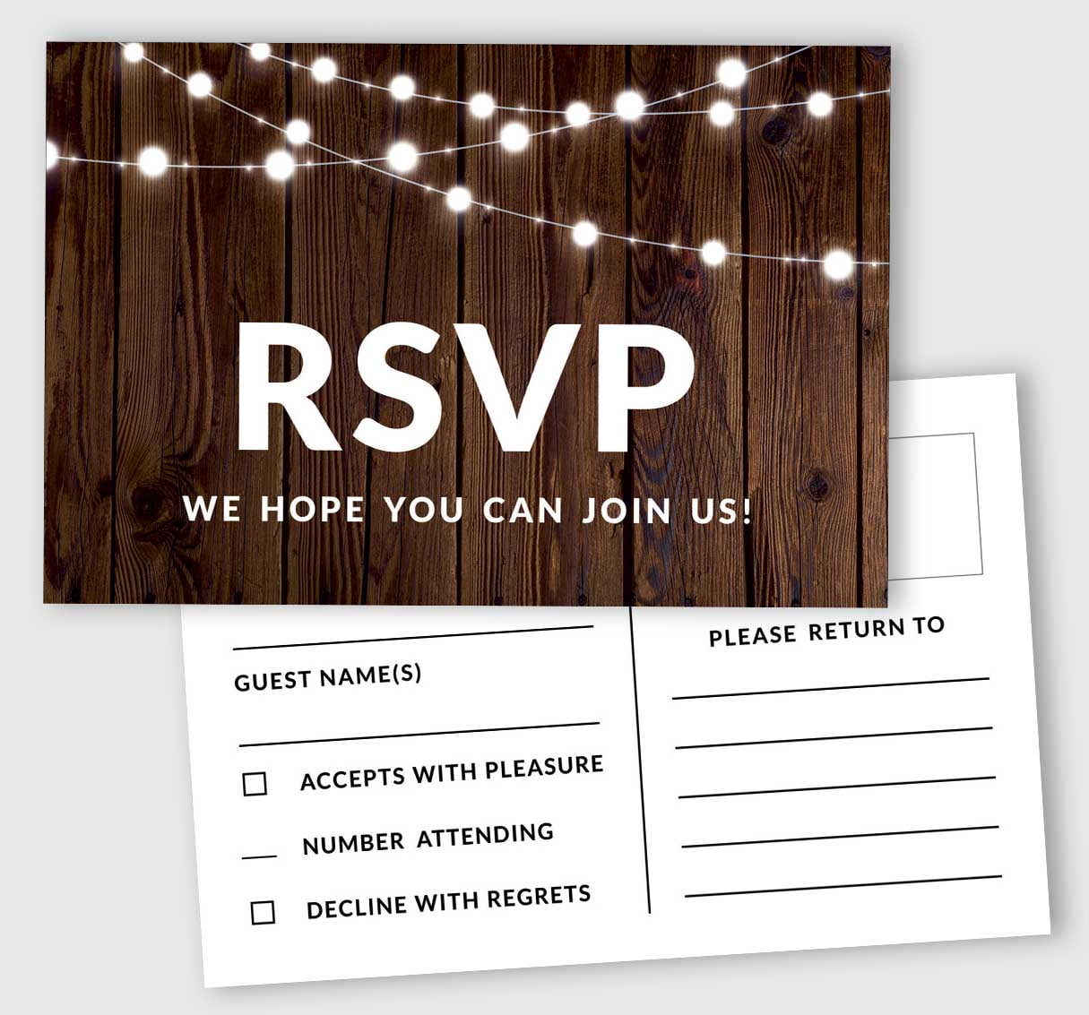 Inkdotpot 50 Blank RSVP Postcards String Light Print 4"X6" Response ...