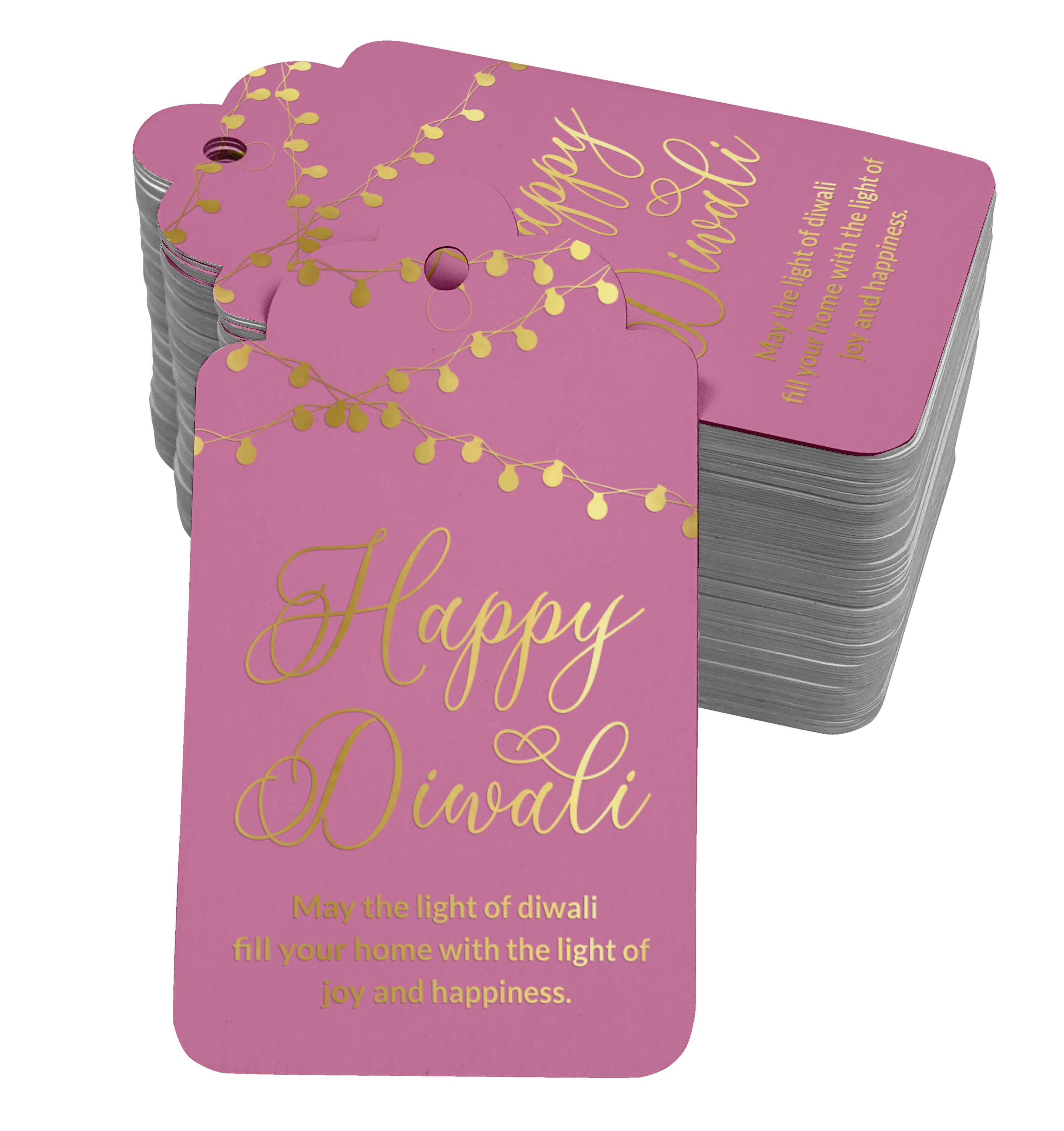Inkdotpot 50 Pack Happy Diwali Favor Paper Tags Craft Real Gold Foil ...
