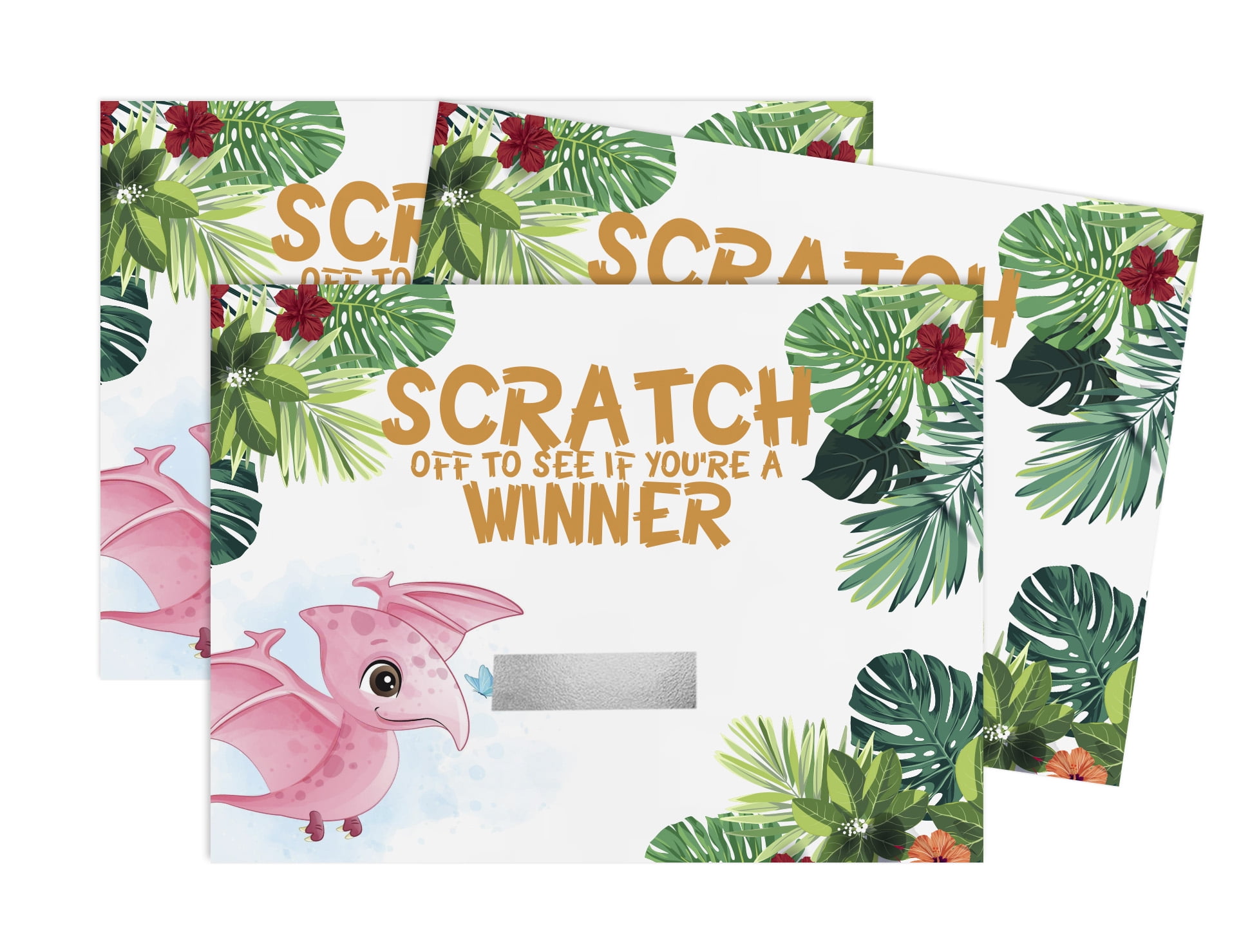 Inkdotpot Boy / Girl Baby Shower Scratch Cards, Pack Of 30, Dinosaur ...