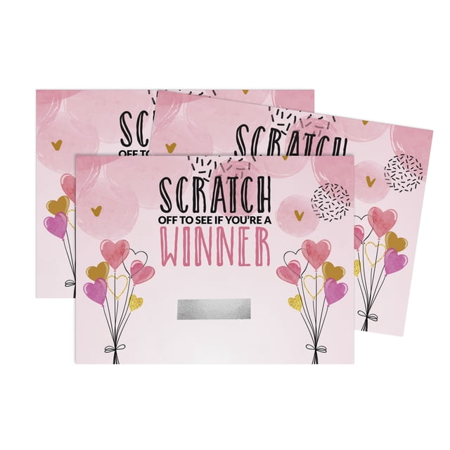 Inkdotpot Boy / Girl Baby Shower Scratch Cards, Pack Of 30, Pink Theme ...