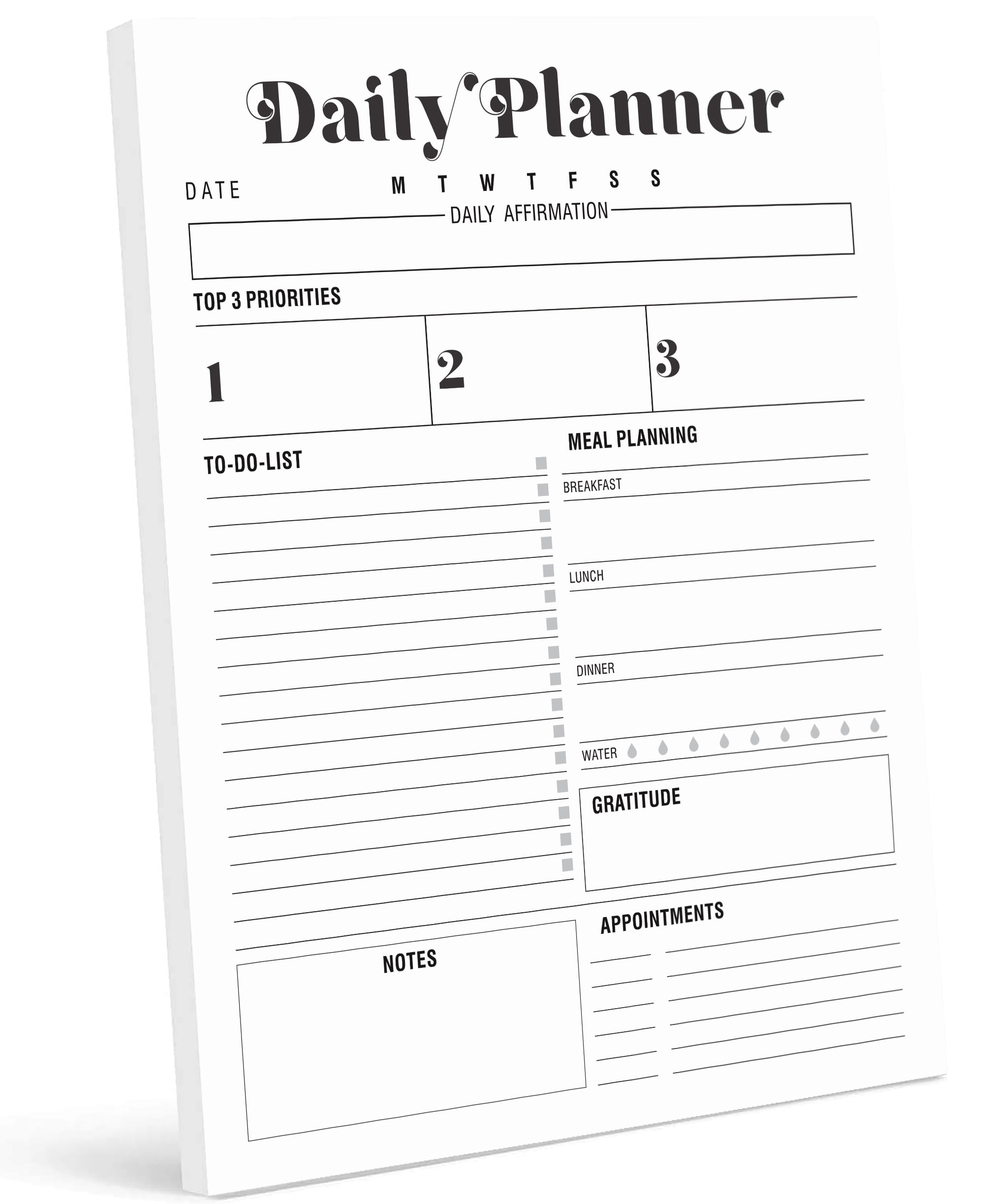 Inkdotpot Daily Planner Tear Off Pad, To-Do List Notepad- 50 Undated ...