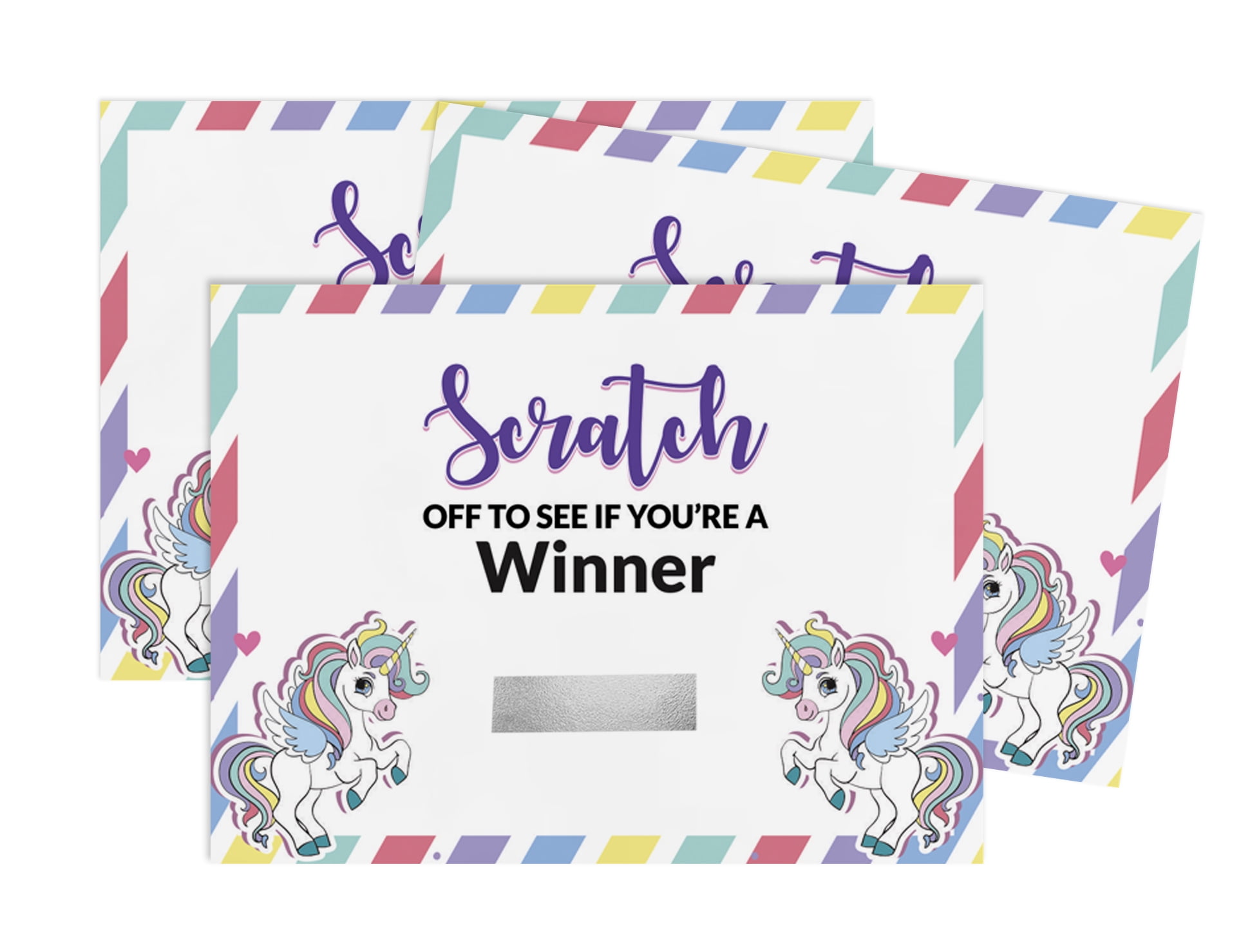 Inkdotpot Girl Baby Shower Scratch Cards, Pack Of 30, Unicorn Theme ...