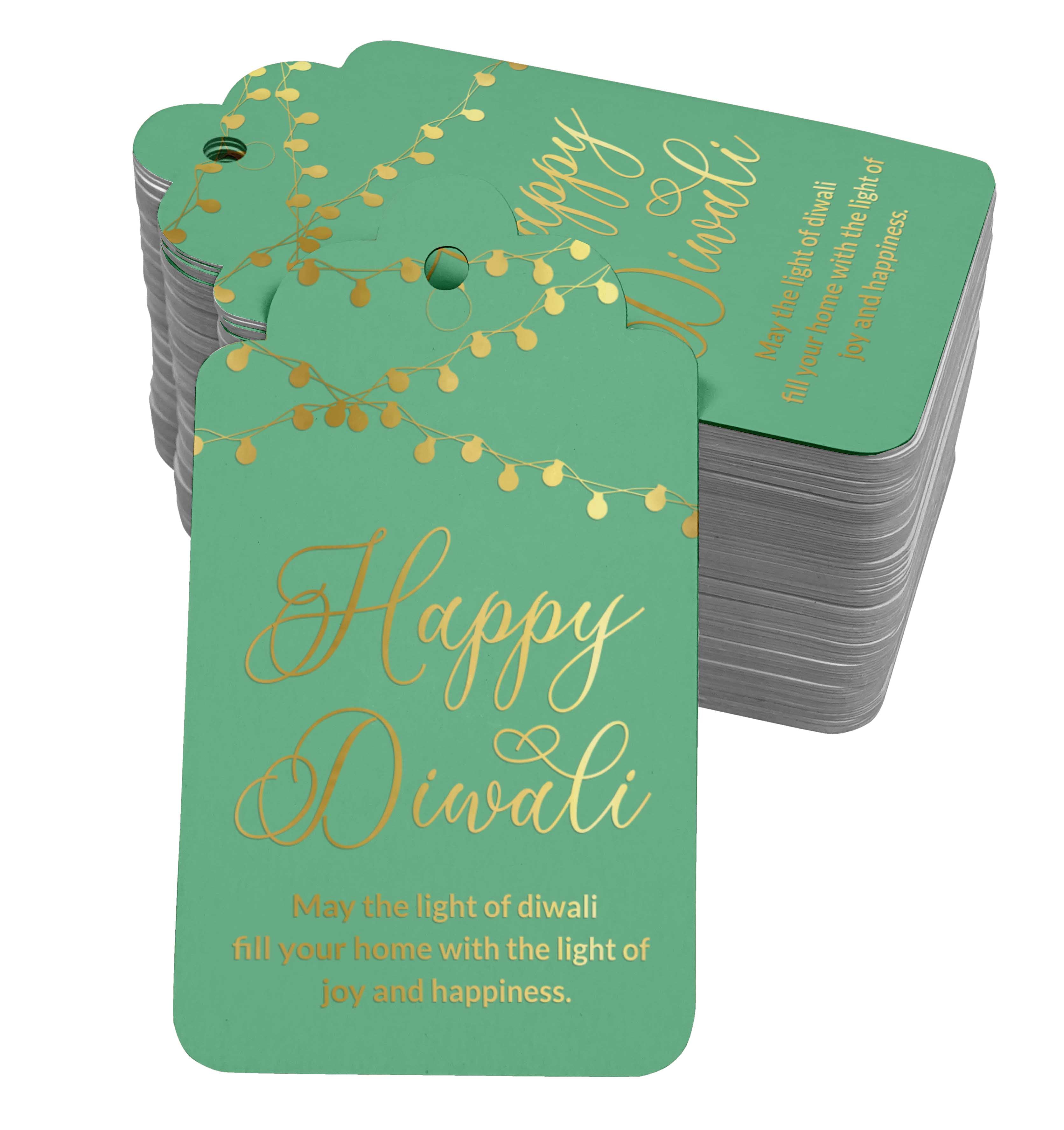 Inkdotpot Gold Foil Paper Hang Tags Happy Diwali Favor Tags 100 Pack ...