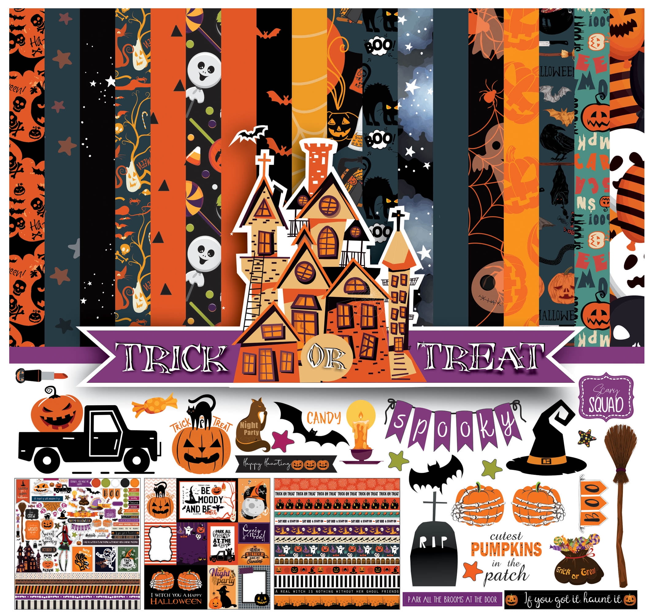 Inkdotpot Halloween Theme Collection Double-Sided Scrapbook Paper Kit ...