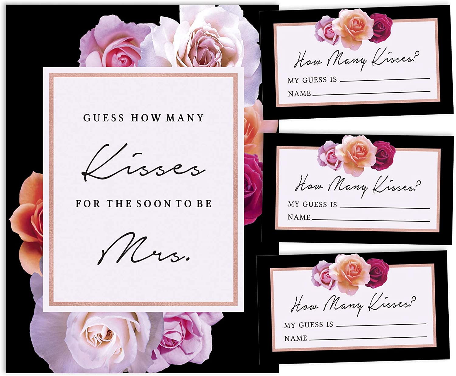 Inkdotpot How Many Kisses For The Soon To Be Mrs Floral White Bridal ...