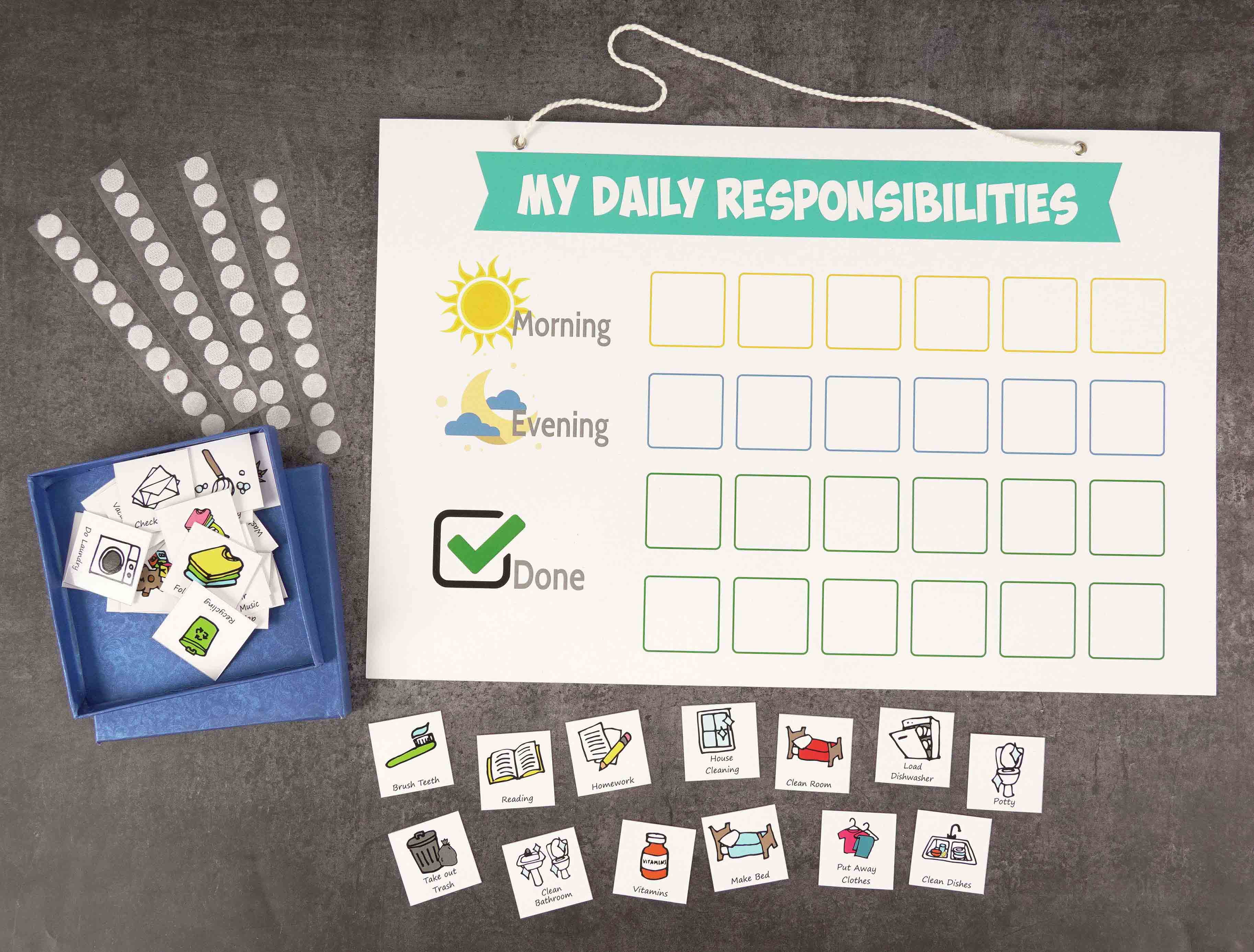 Inkdotpot Kids Daily Responsibility Checklist, Hanging Chore Chart ...