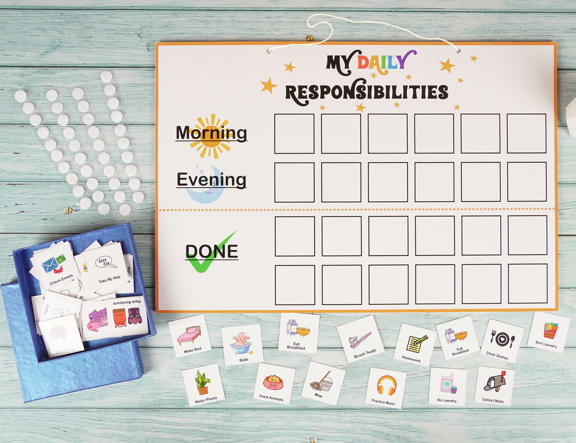 Inkdotpot Kids Daily Responsibility Checklist, Hanging Chore Chart ...