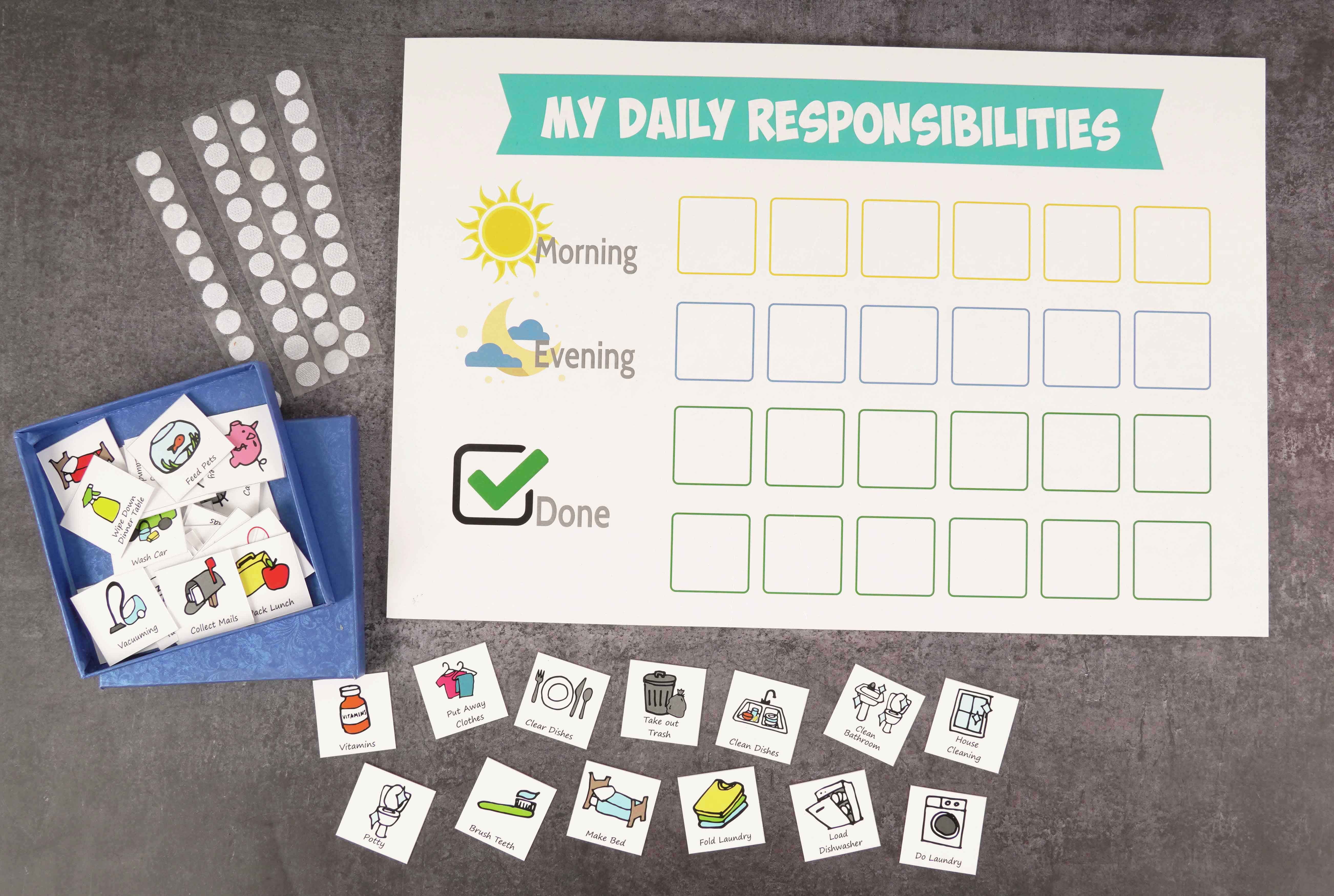 Inkdotpot Kids Daily Responsibility Checklist, To-Do list- Daily ...