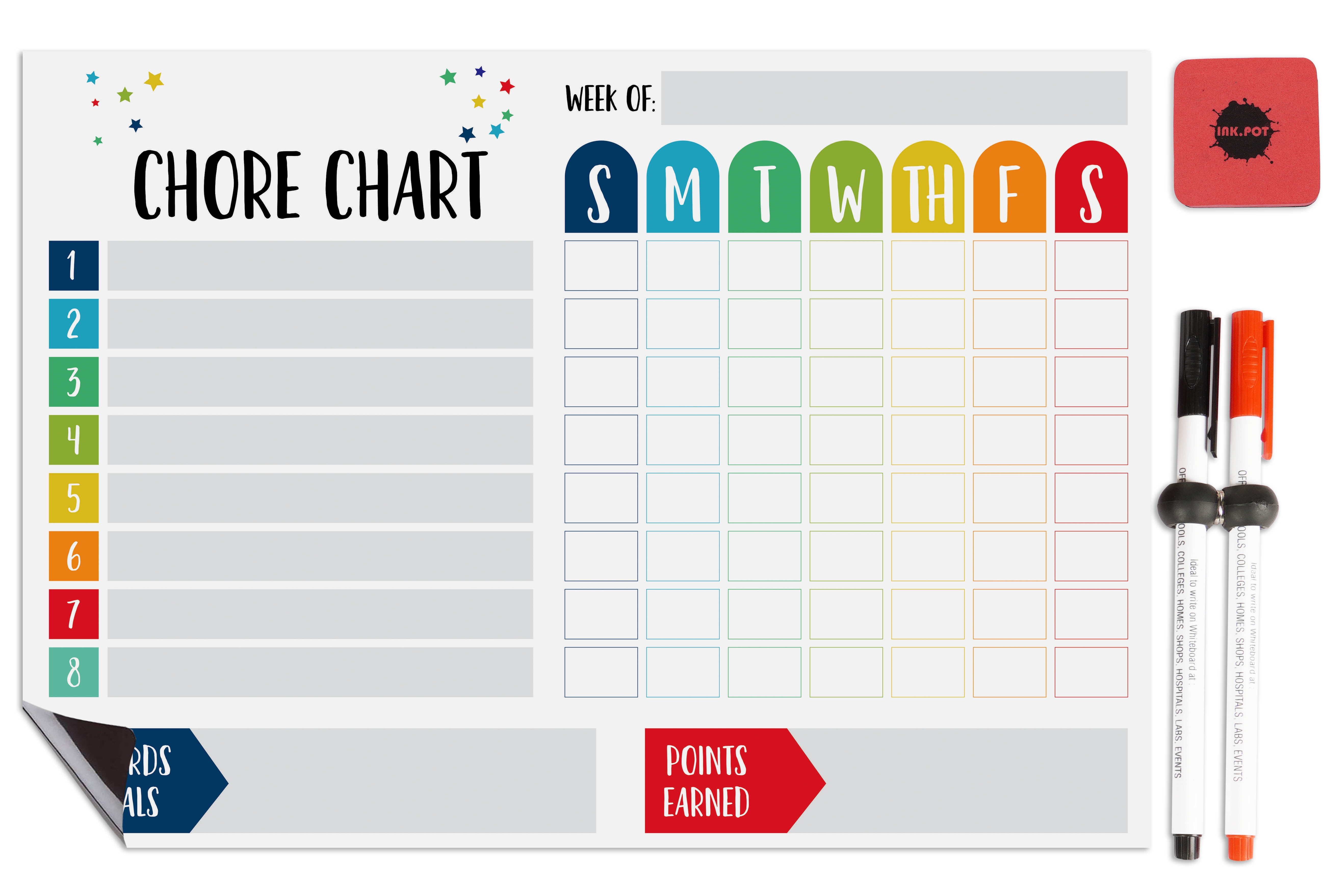 Inkdotpot MagneticWhiteboard Chore Chart ChoreChart ForRefrigerator ...