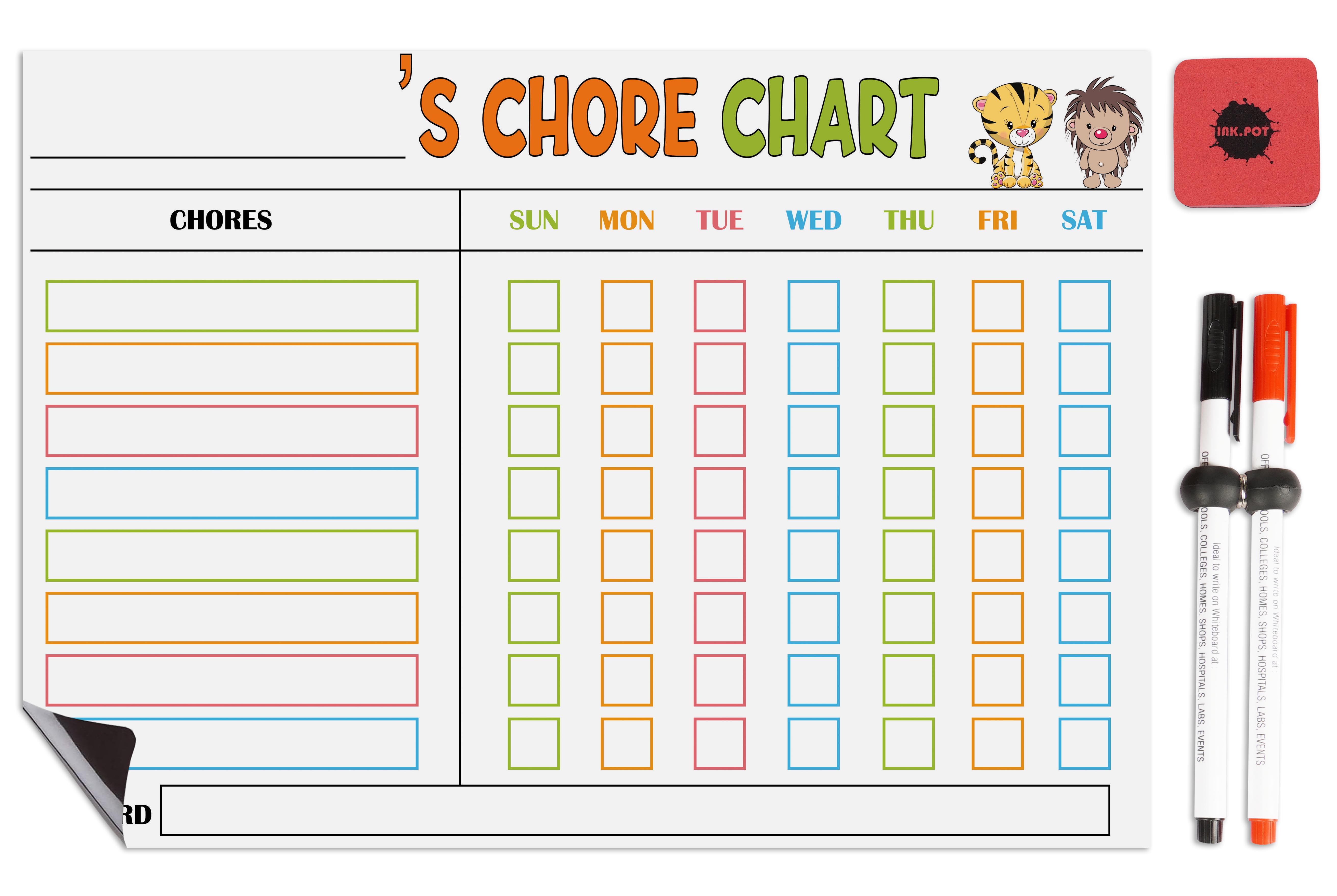 Inkdotpot MagneticWhiteboard Chore Chart ChoreChart ForRefrigerator ...