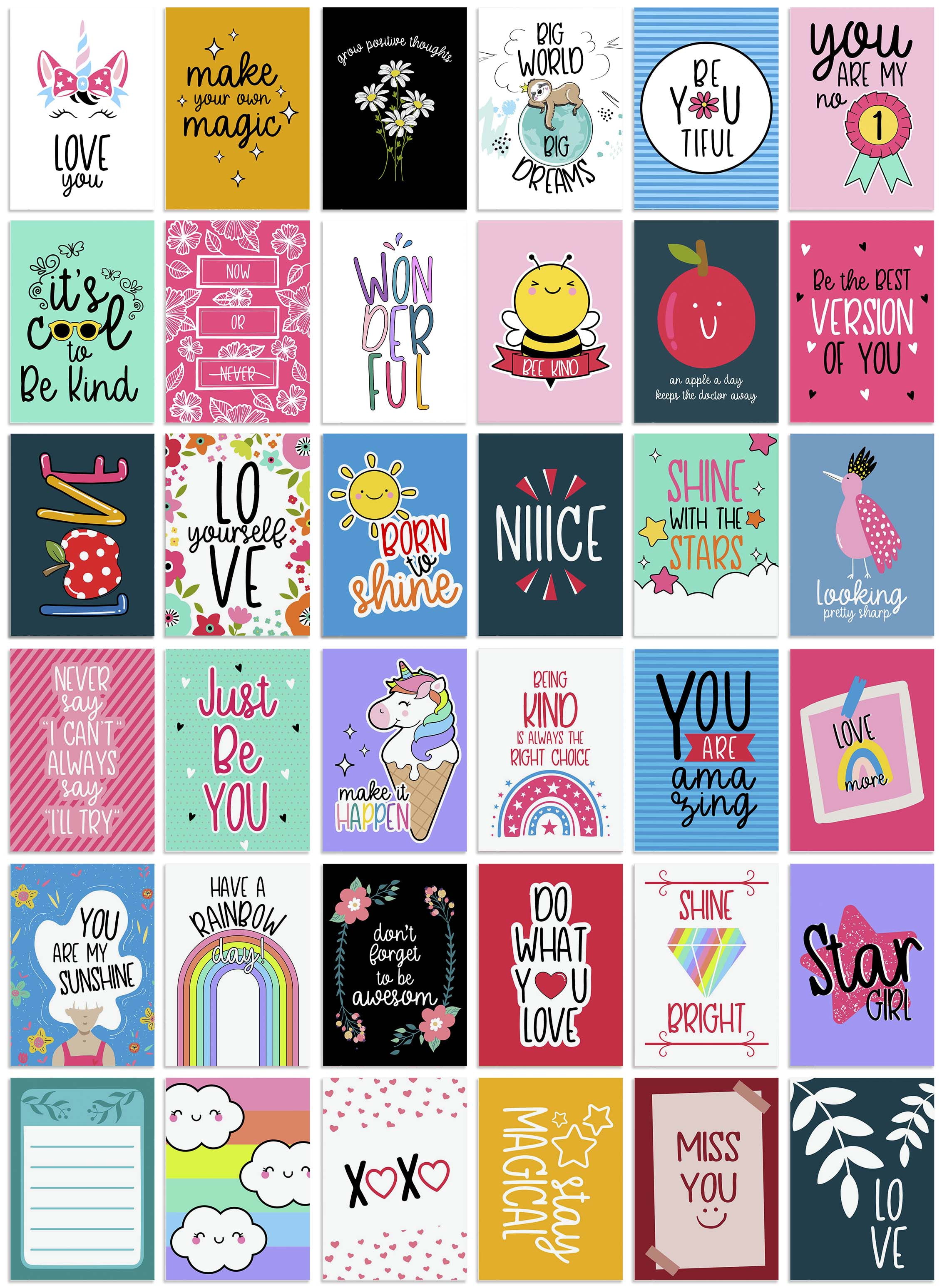 Inkdotpot Pack of 36 Inkdotpot Lunch Box Notes For Kids/ Teens, Daily ...